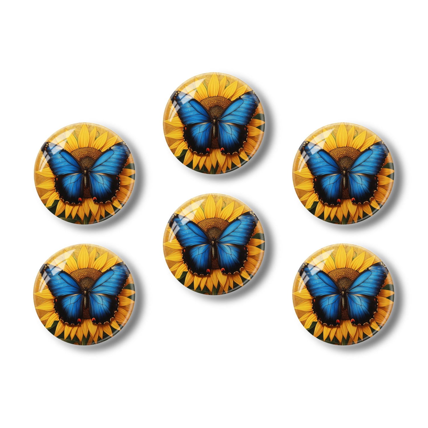 Glass Refrigerator Magnet 6Pcs Magnetic Fridge Sticker,Decor for ...