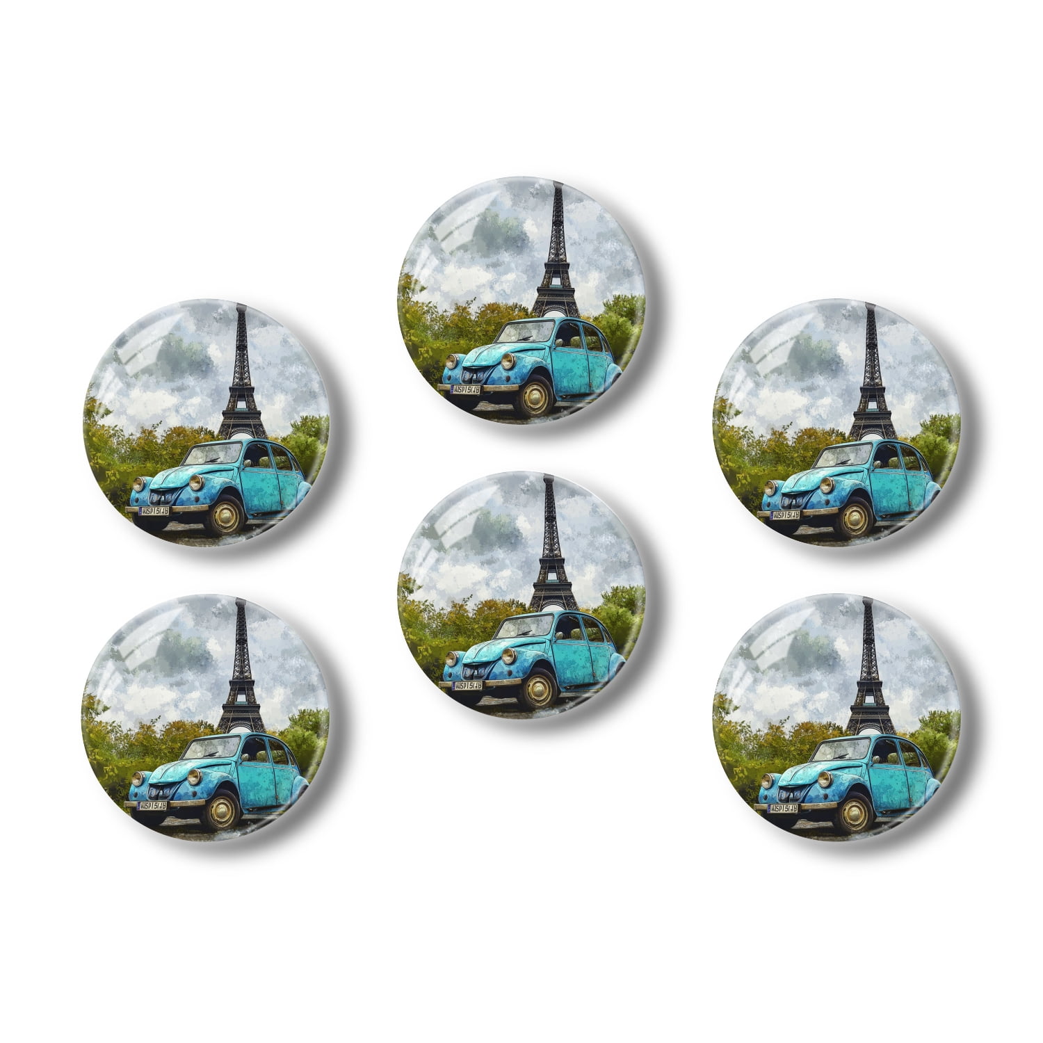 Glass Refrigerator Magnet 6Pcs Magnetic Fridge Sticker,Decor for ...