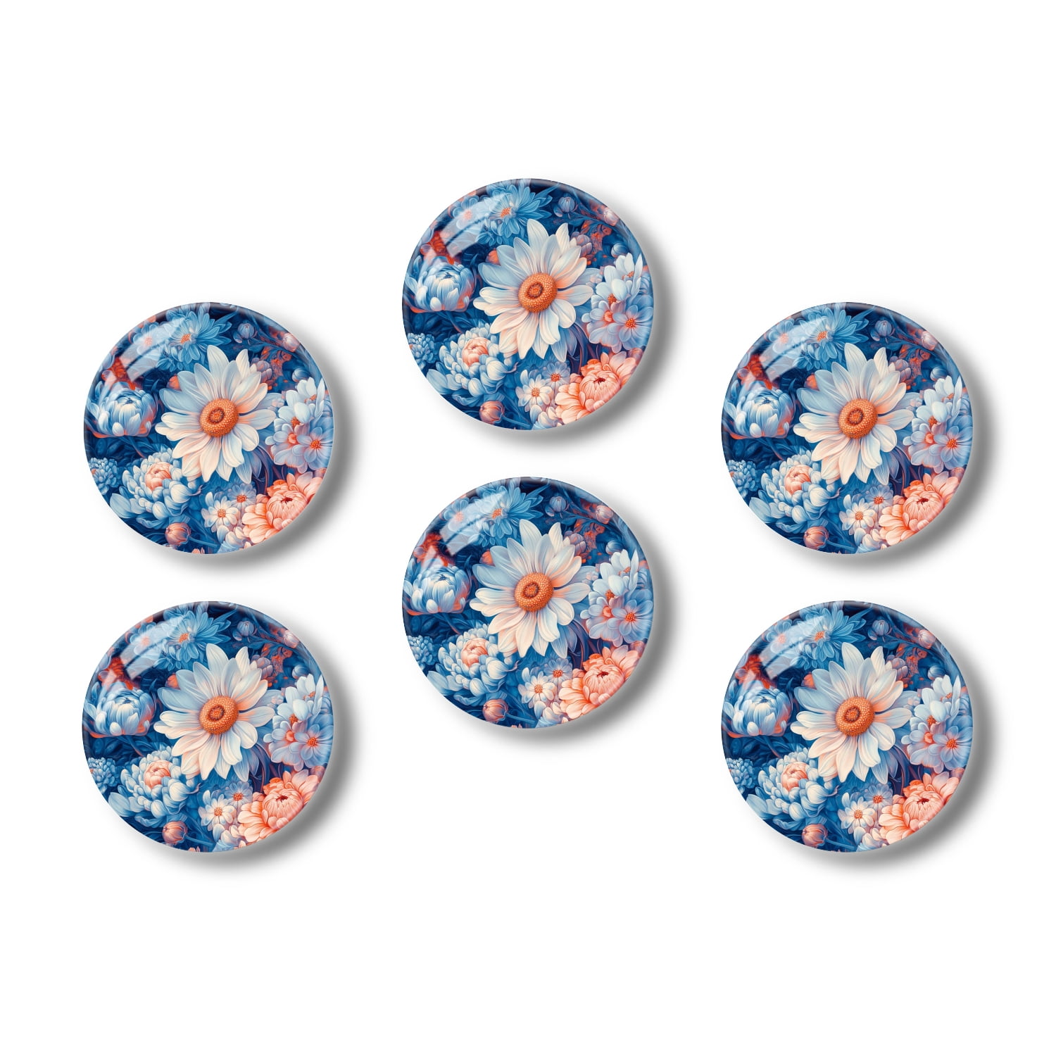 Glass Refrigerator Magnet 6Pcs Magnetic Fridge Sticker,Decor for ...