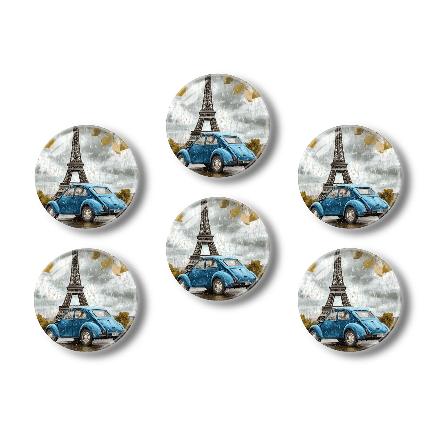 Glass Refrigerator Magnet 6Pcs Magnetic Fridge Sticker,Decor for ...