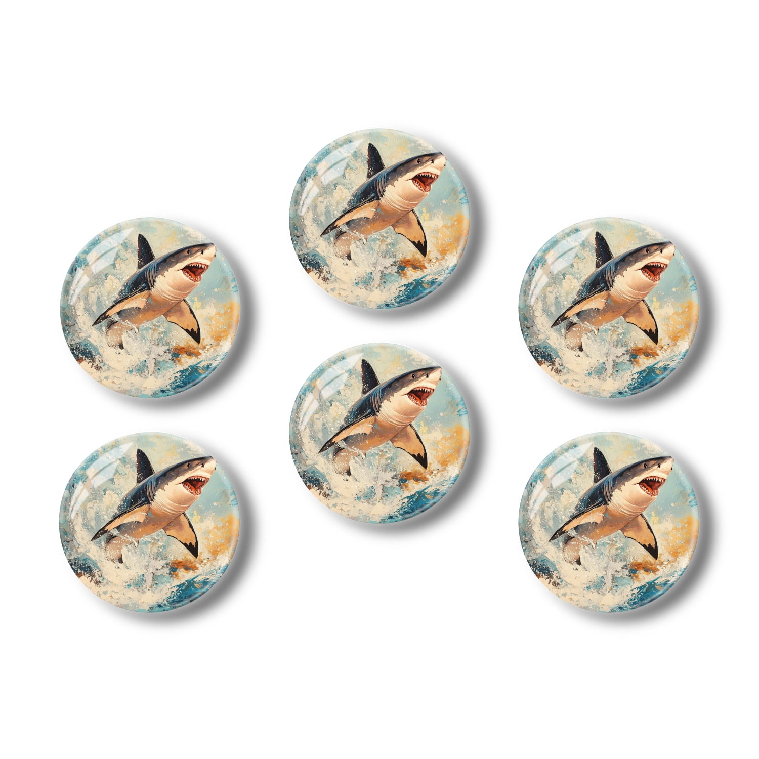 Glass Refrigerator Magnet 6Pcs Magnetic Fridge Sticker,Decor for ...