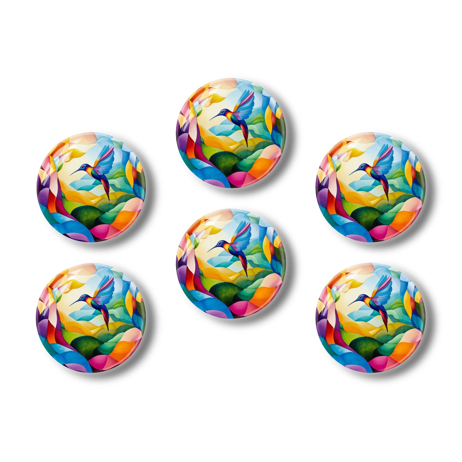 Glass Refrigerator Magnet 6Pcs Magnetic Fridge Sticker,Decor for ...