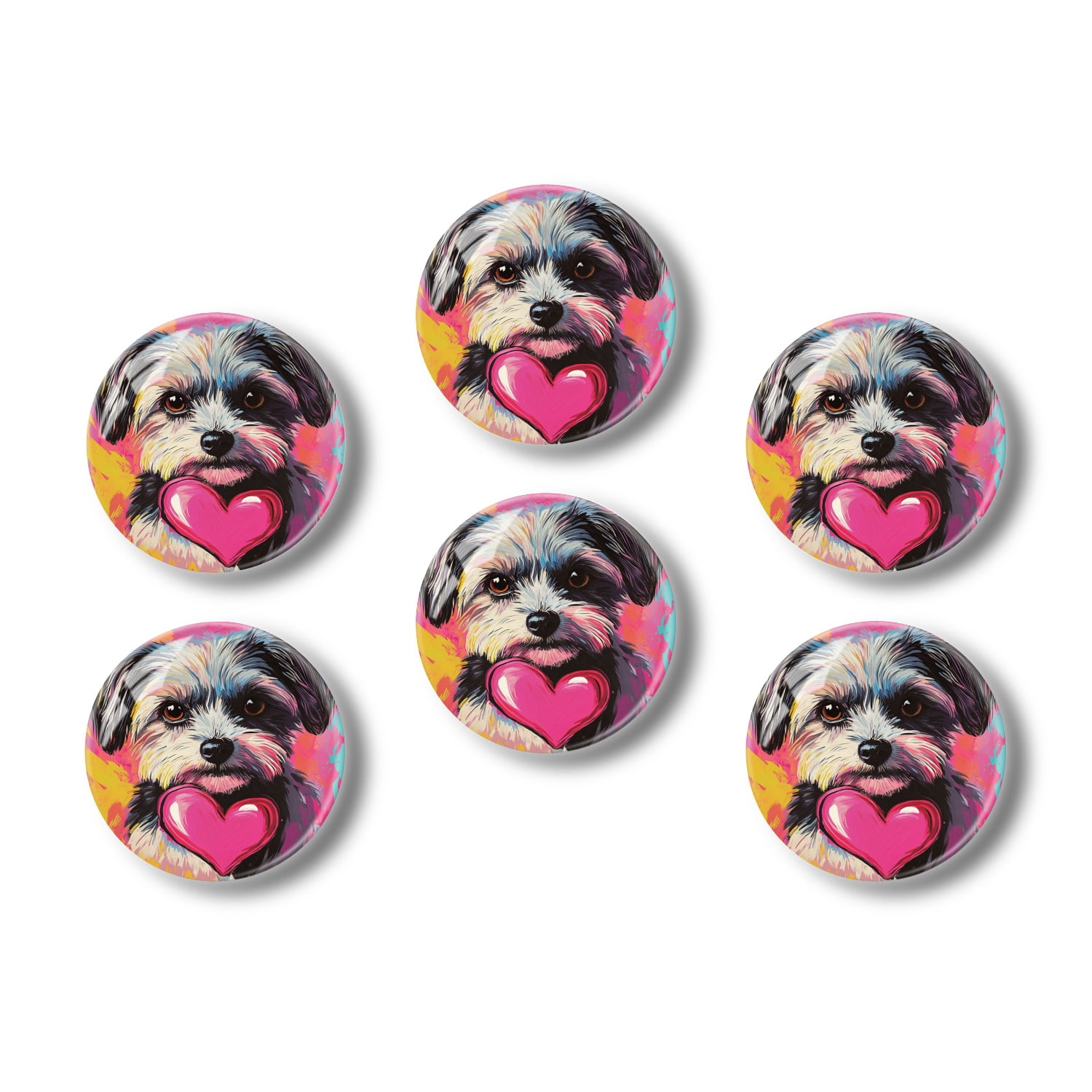 Glass Refrigerator Magnet 6Pcs Magnetic Fridge Sticker,Decor for ...
