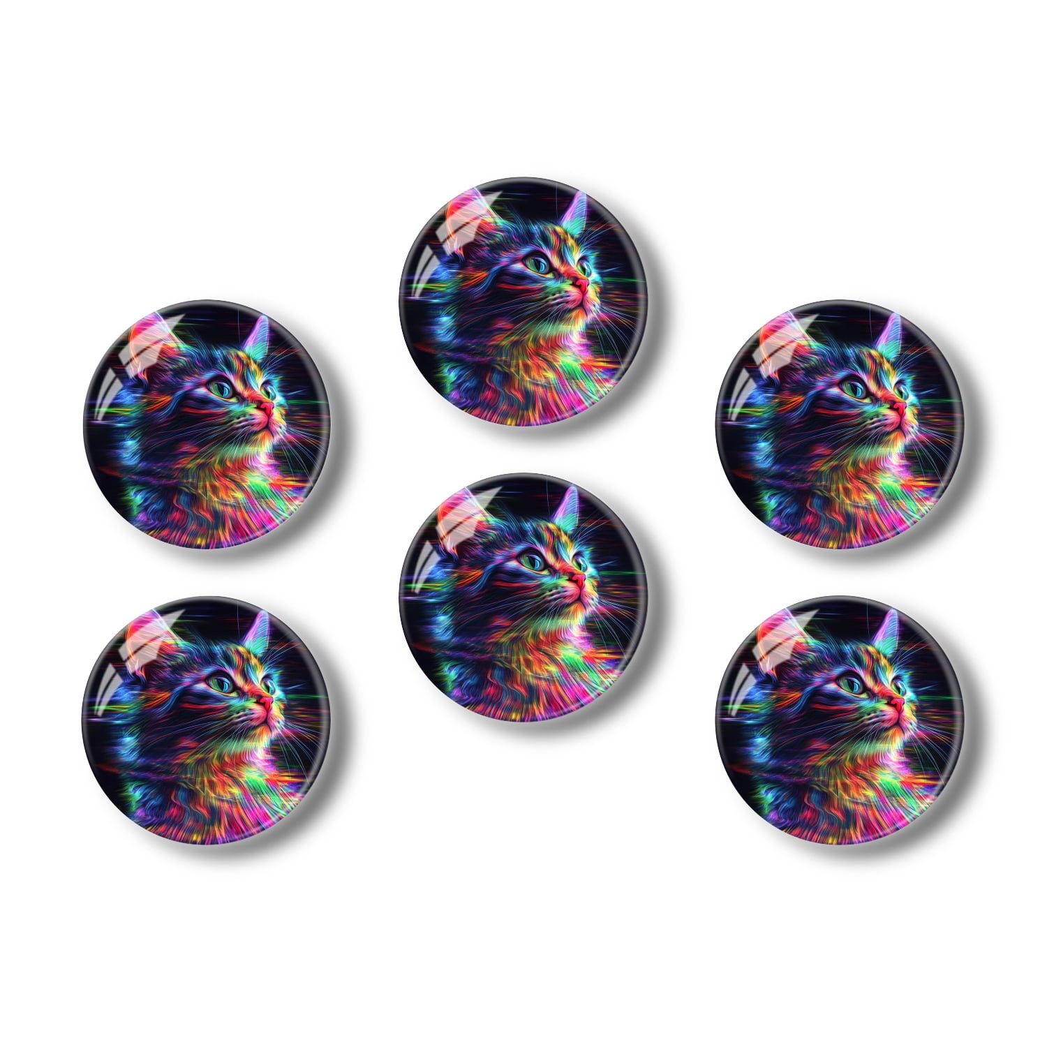 Glass Refrigerator Magnet 6Pcs Magnetic Fridge Sticker,Decor for ...