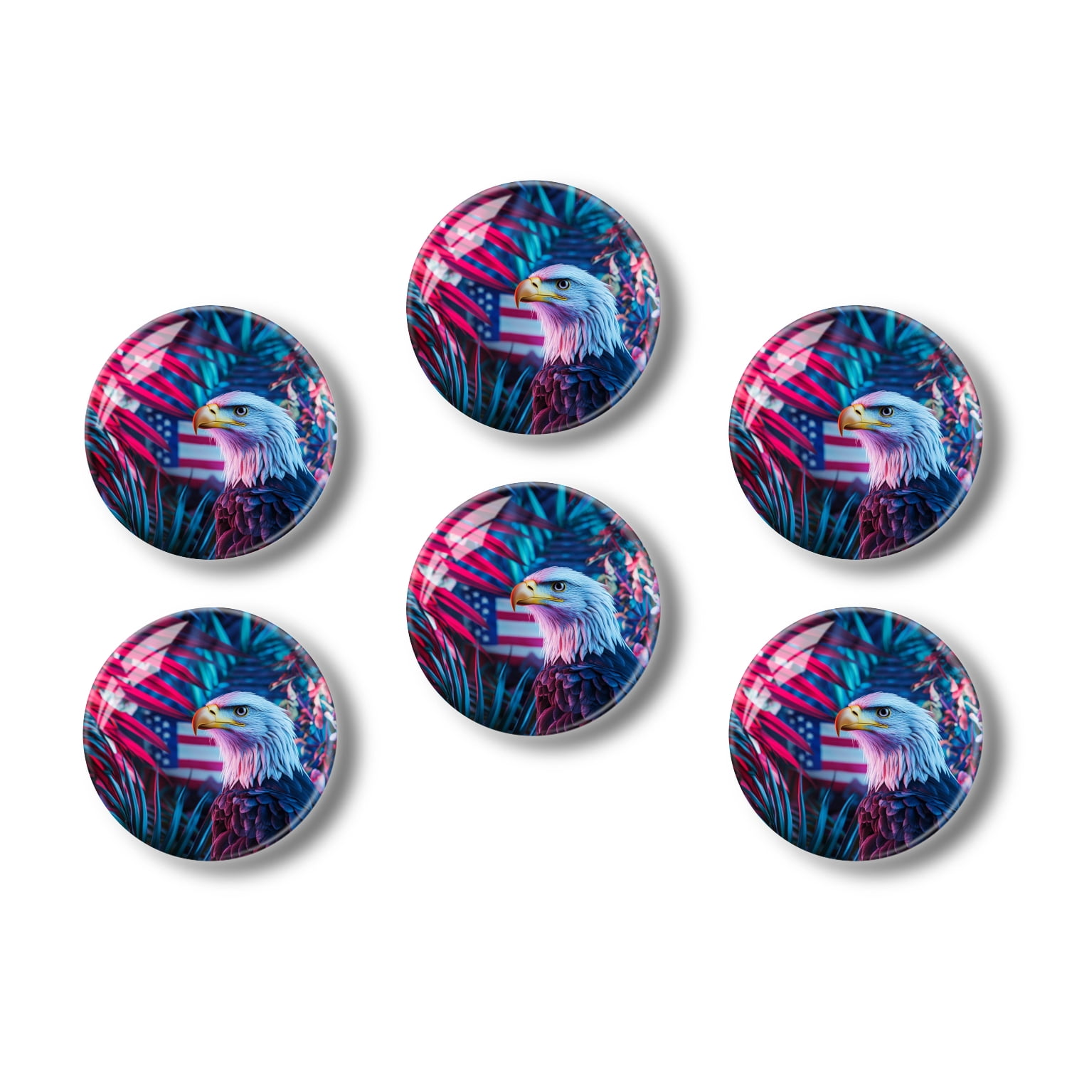 Glass Refrigerator Magnet 6Pcs Magnetic Fridge Sticker,Decor for ...