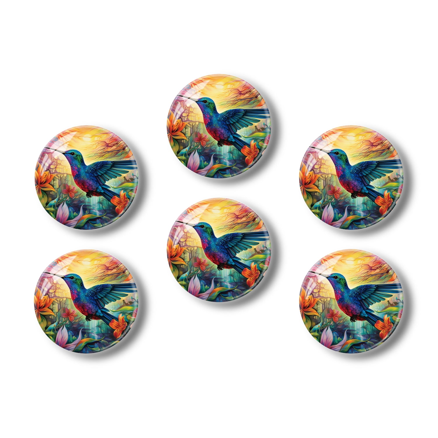 Glass Refrigerator Magnet 6Pcs Magnetic Fridge Sticker,Decor for ...