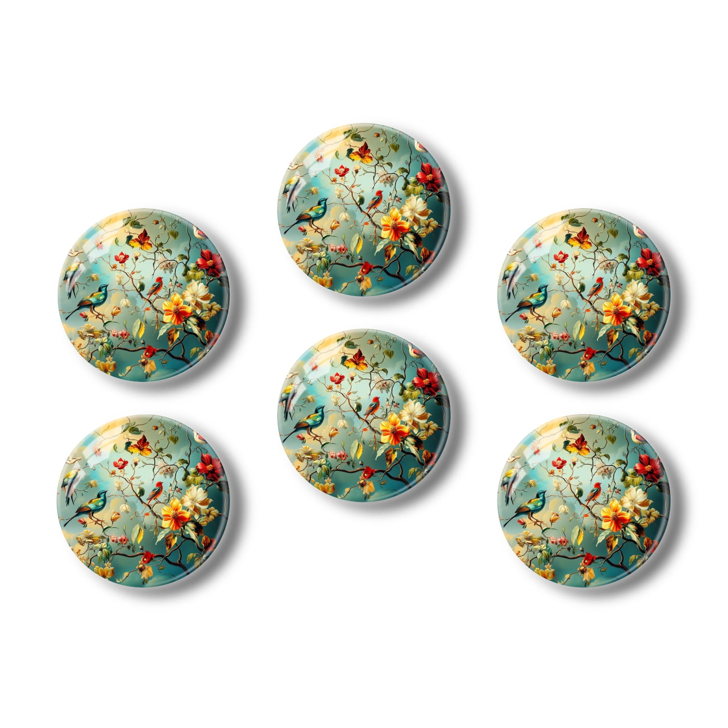 Glass Refrigerator Magnet 6Pcs Magnetic Fridge Sticker,Decor for ...