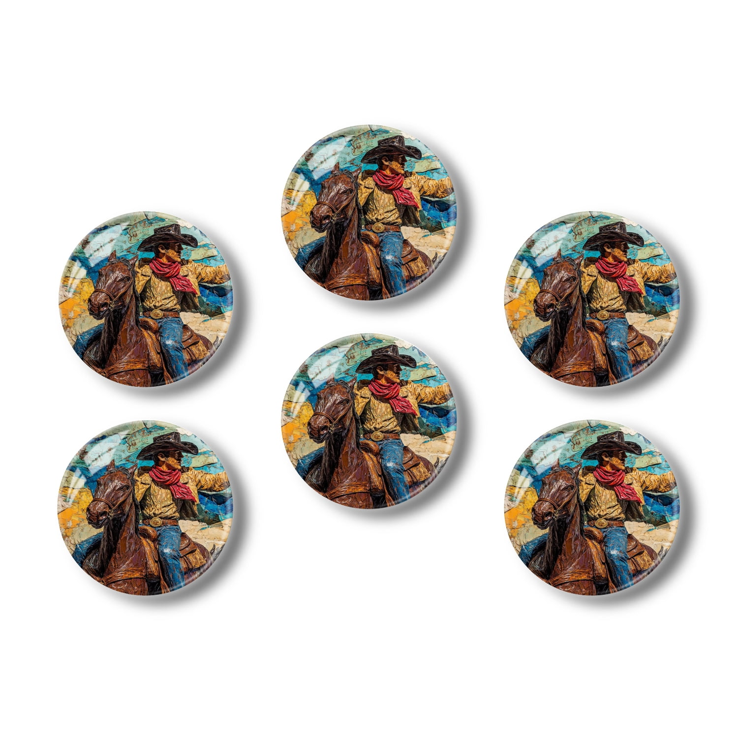 Glass Refrigerator Magnet 6Pcs Magnetic Fridge Sticker,Decor for ...