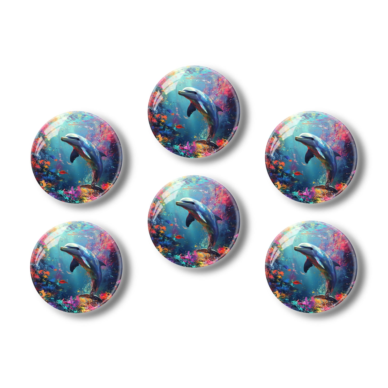 Glass Refrigerator Magnet 6Pcs Magnetic Fridge Sticker,Decor for ...