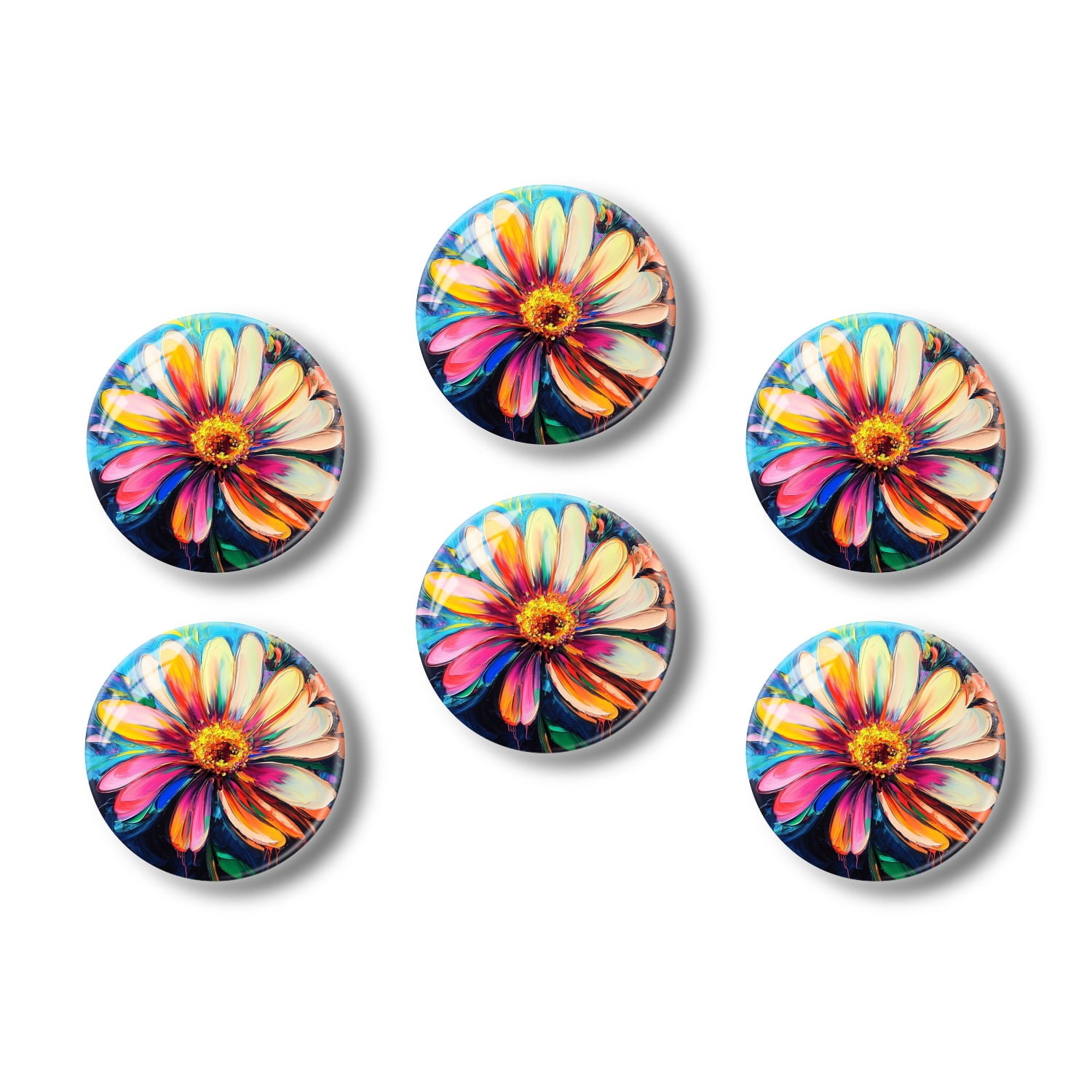 Glass Refrigerator Magnet 6Pcs Magnetic Fridge Sticker,Decor for ...