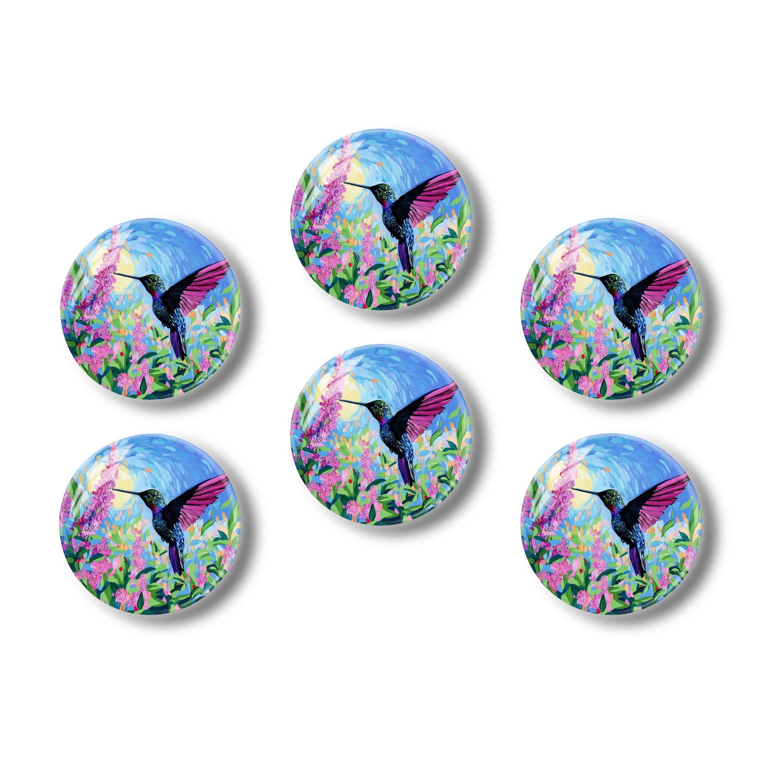 Glass Refrigerator Magnet 6Pcs Magnetic Fridge Sticker,Decor for ...