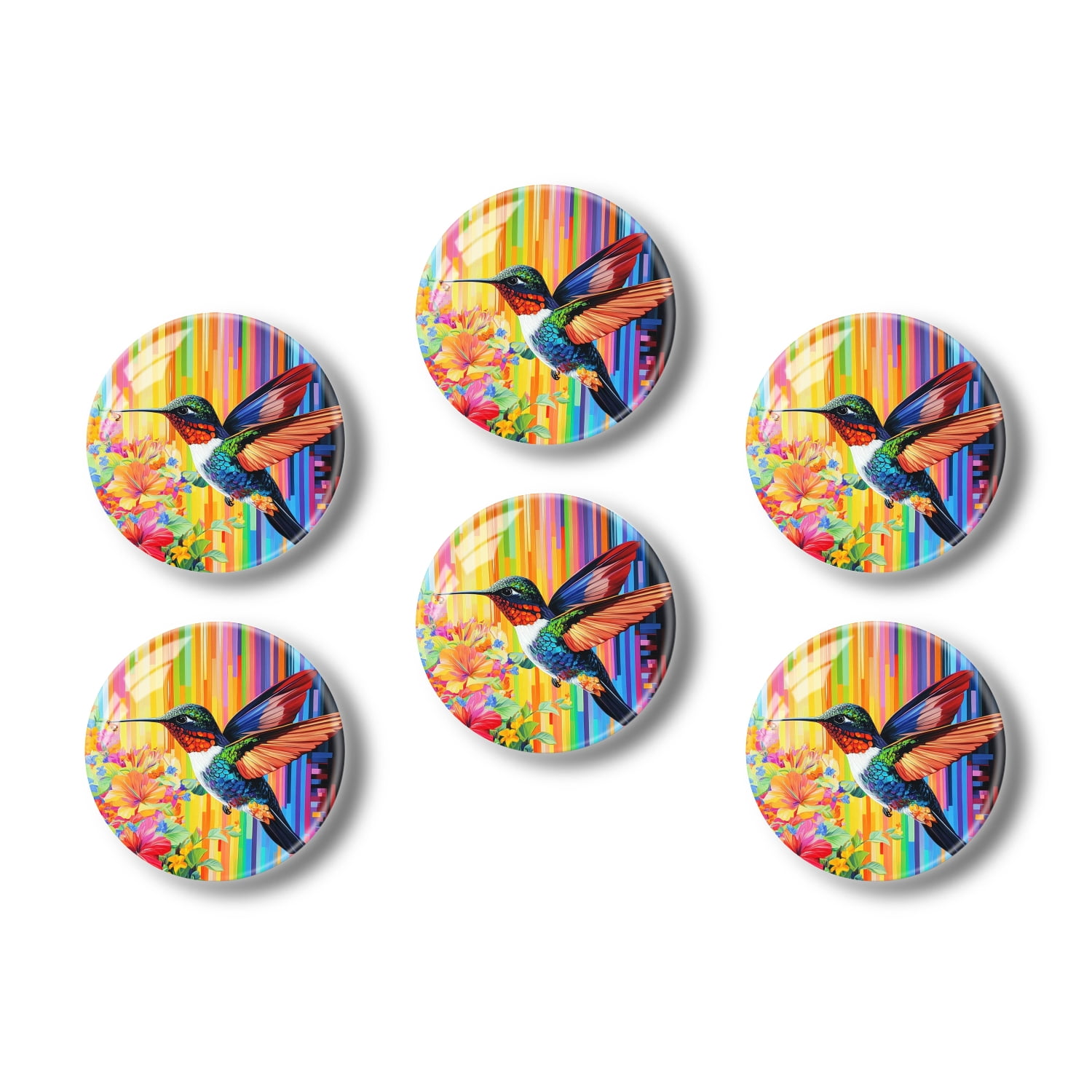 Glass Refrigerator Magnet 6Pcs Magnetic Fridge Sticker,Decor for ...