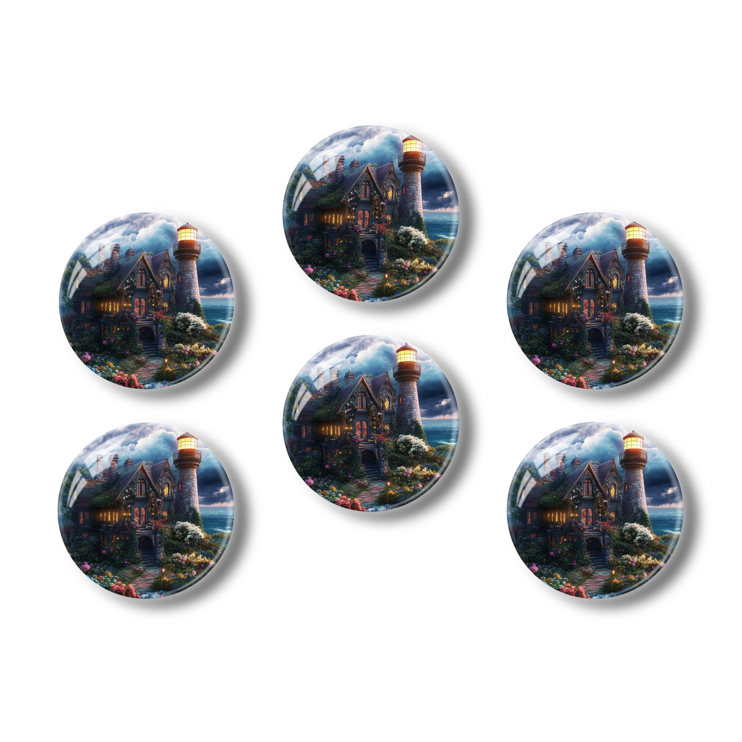 Glass Refrigerator Magnet 6Pcs Magnetic Fridge Sticker,Decor for ...
