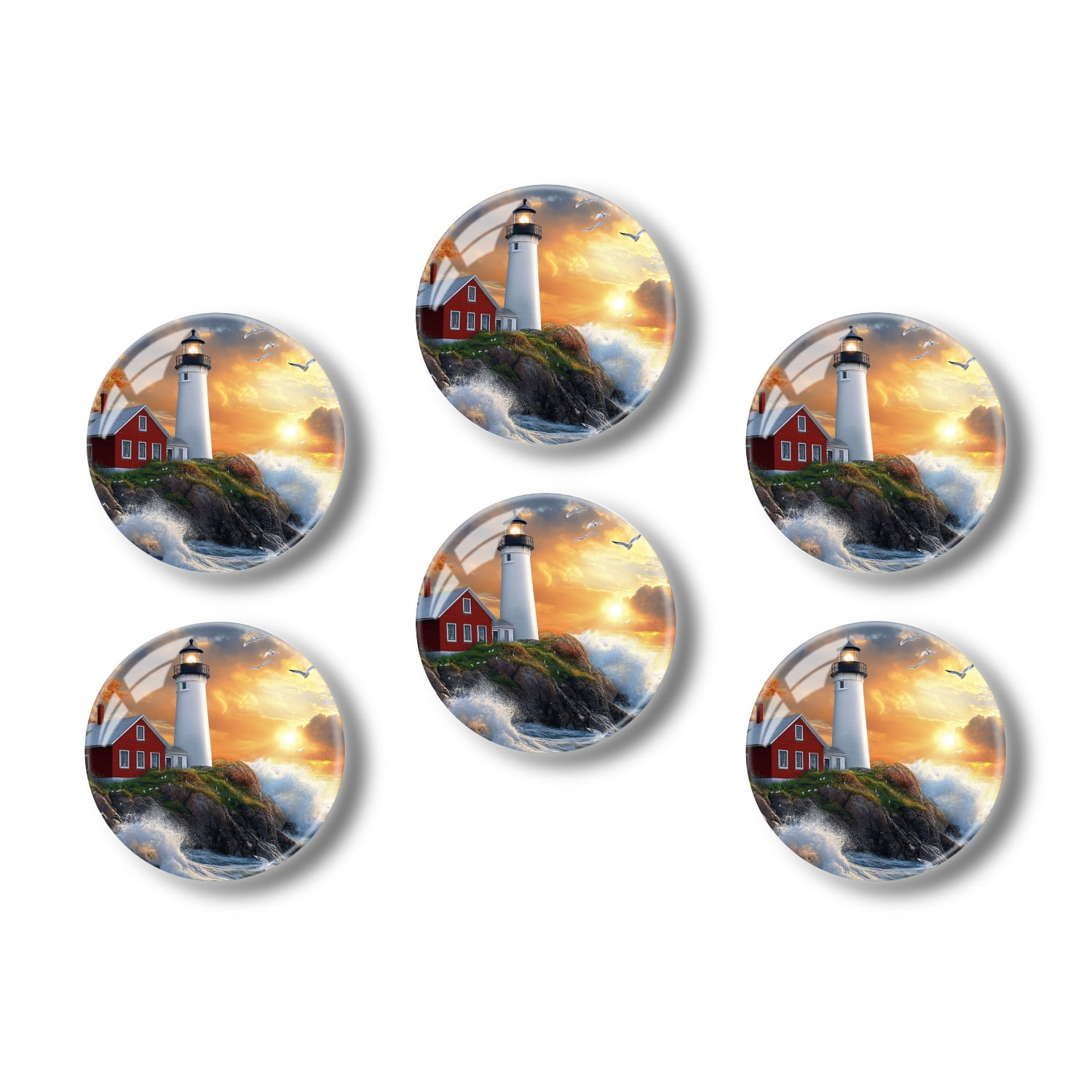 Glass Refrigerator Magnet 6Pcs Magnetic Fridge Sticker,Decor for ...
