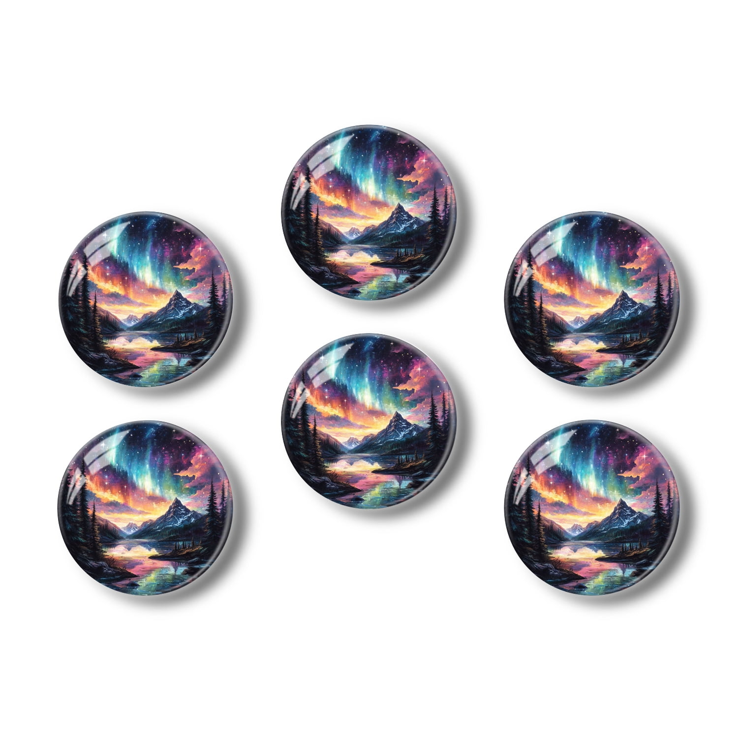 Glass Refrigerator Magnet 6Pcs Magnetic Fridge Sticker,Decor for ...