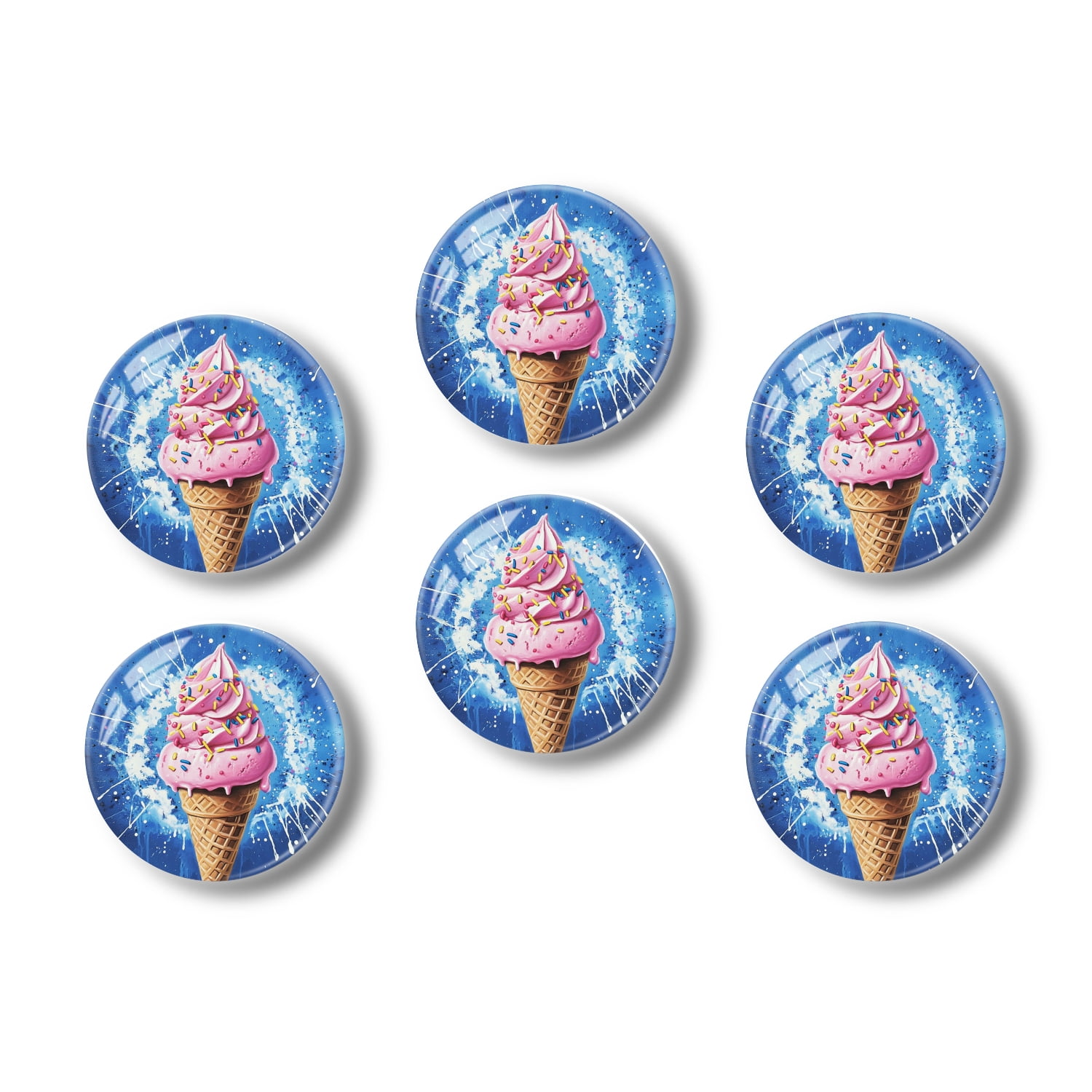 Glass Refrigerator Magnet 6Pcs Magnetic Fridge Sticker,Decor for ...