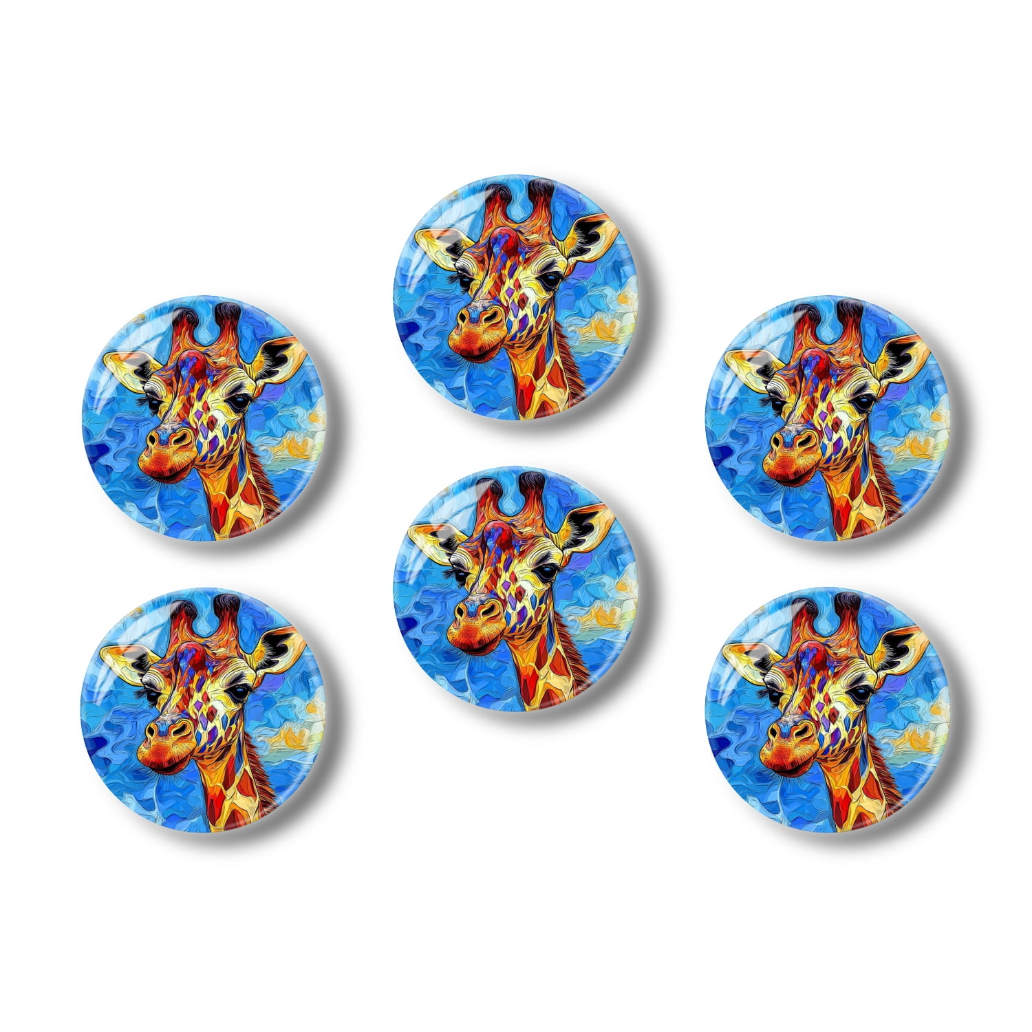 Glass Refrigerator Magnet 6Pcs Magnetic Fridge Sticker,Decor for ...
