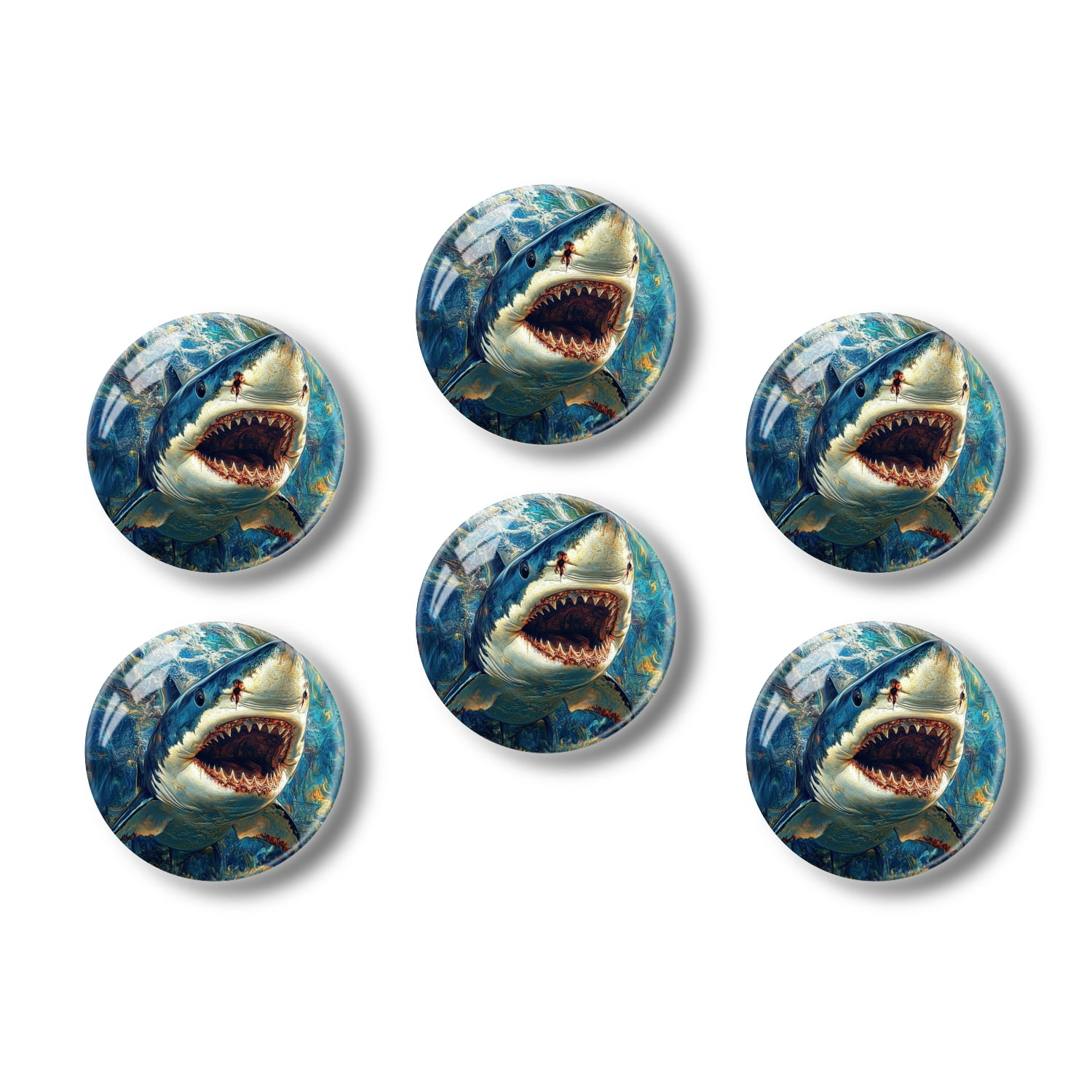 Glass Refrigerator Magnet 6Pcs Magnetic Fridge Sticker,Decor for ...