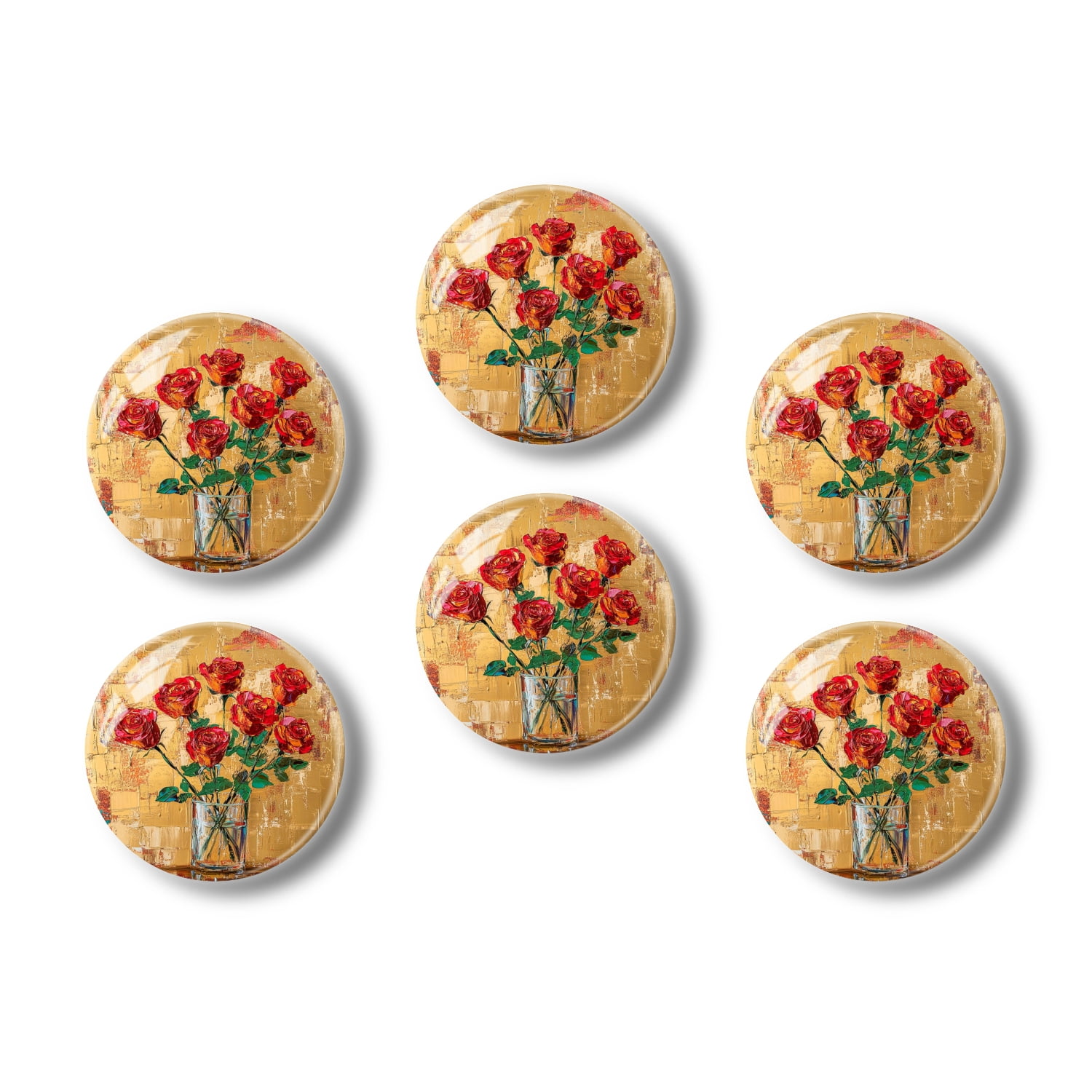 Glass Refrigerator Magnet 6Pcs Magnetic Fridge Sticker,Decor for ...