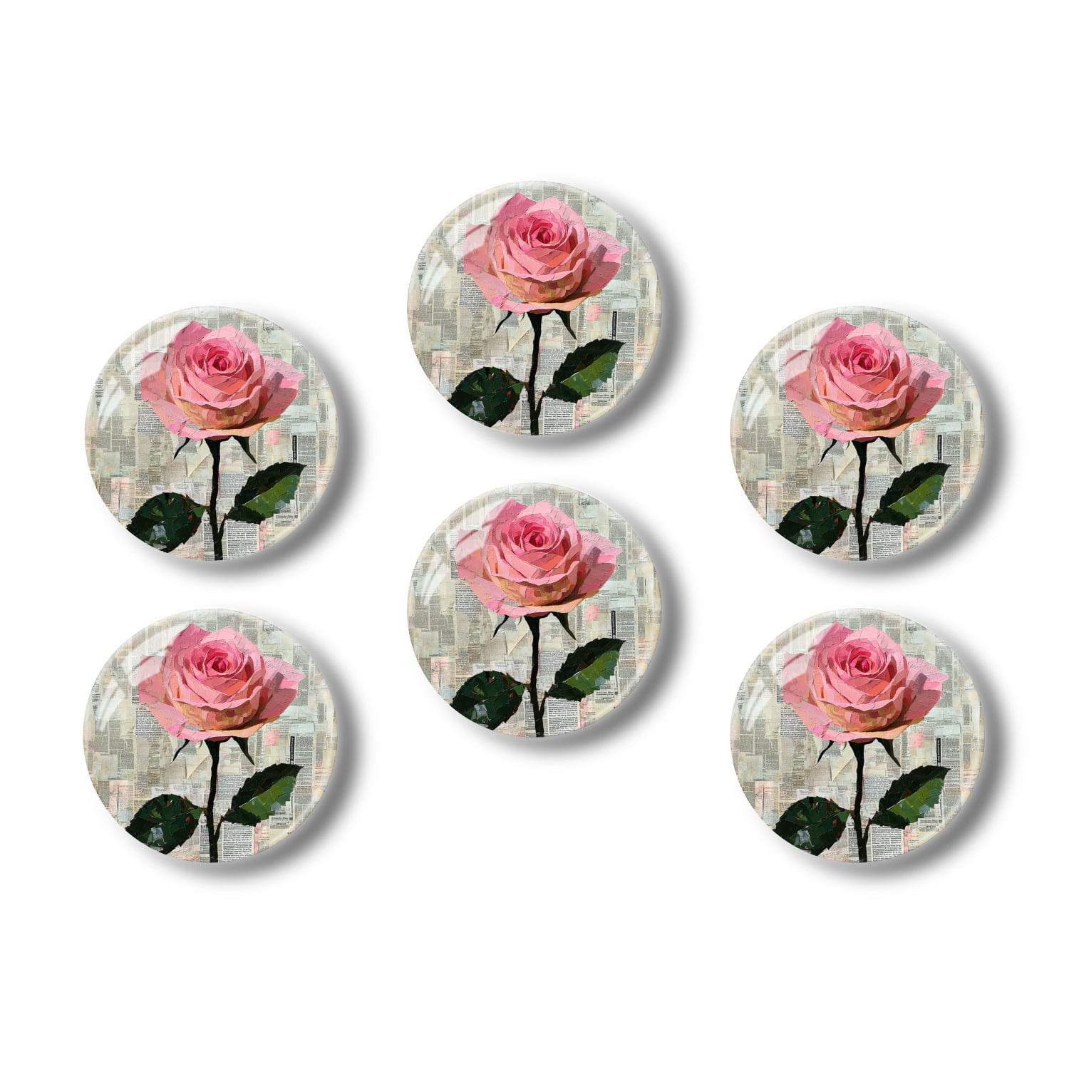 Glass Refrigerator Magnet 6Pcs Magnetic Fridge Sticker,Decor for ...