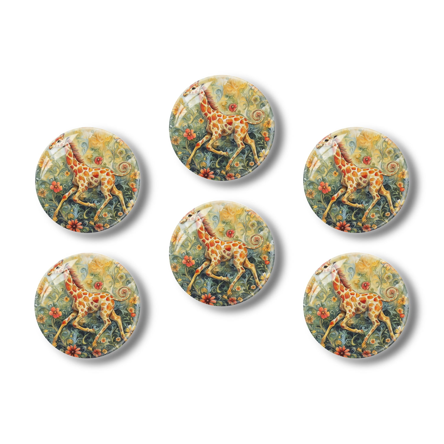 Glass Refrigerator Magnet 6Pcs Magnetic Fridge Sticker,Decor for ...