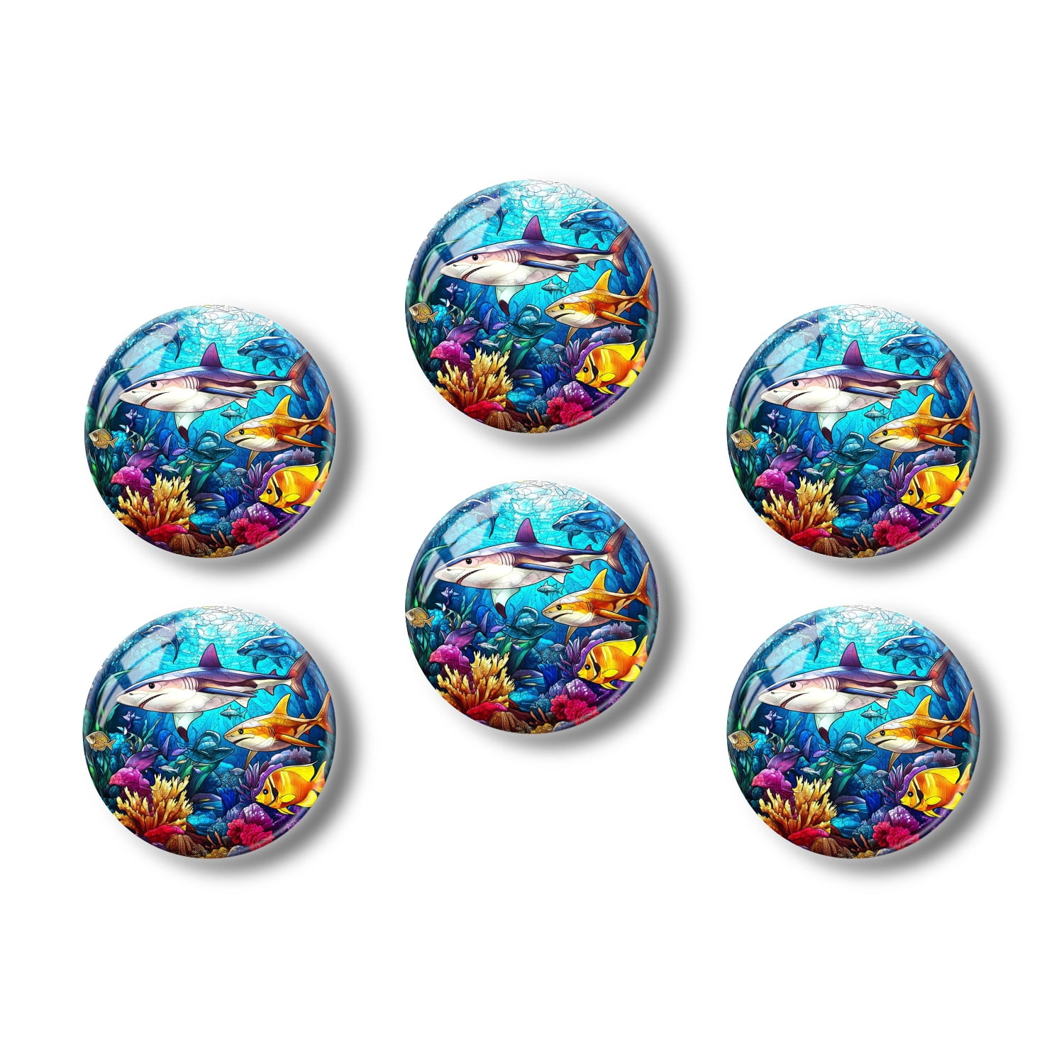 Glass Refrigerator Magnet 6Pcs Magnetic Fridge Sticker,Decor for ...