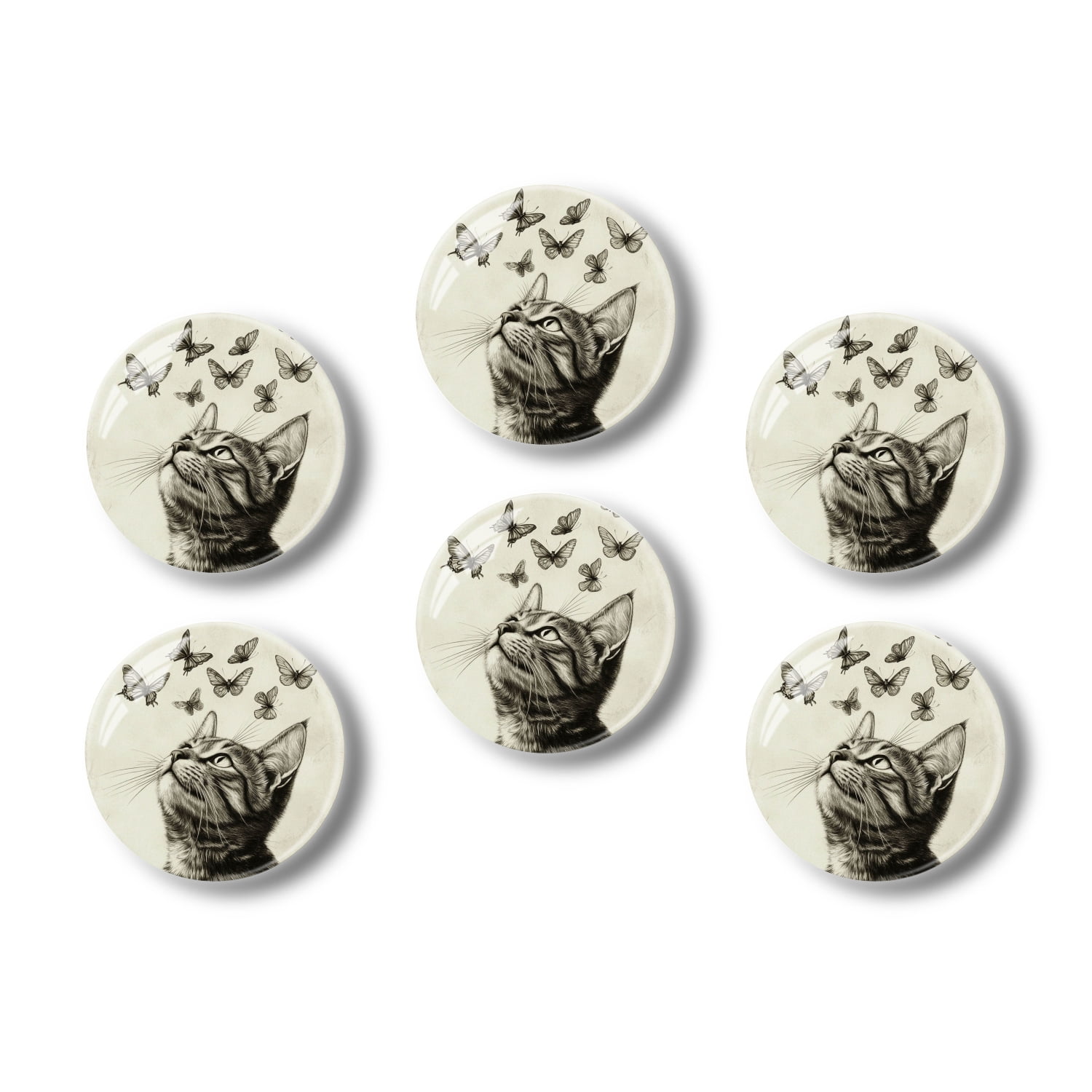 Glass Refrigerator Magnet 6Pcs Magnetic Fridge Sticker,Decor for ...