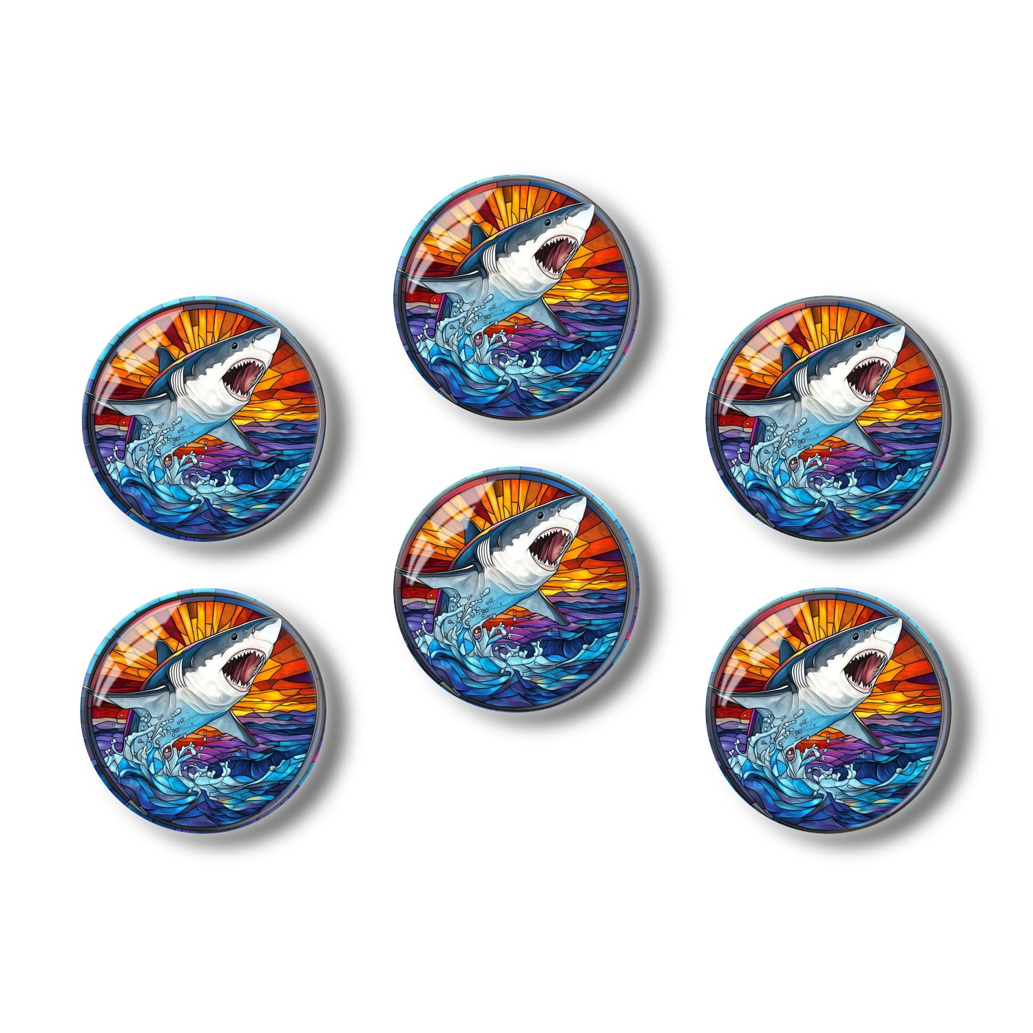 Glass Refrigerator Magnet 6Pcs Magnetic Fridge Sticker,Decor for ...