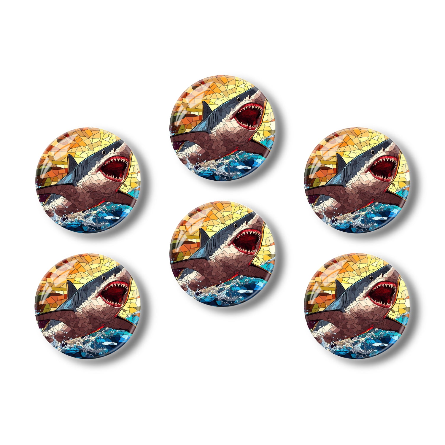 Glass Refrigerator Magnet 6Pcs Magnetic Fridge Sticker,Decor for ...