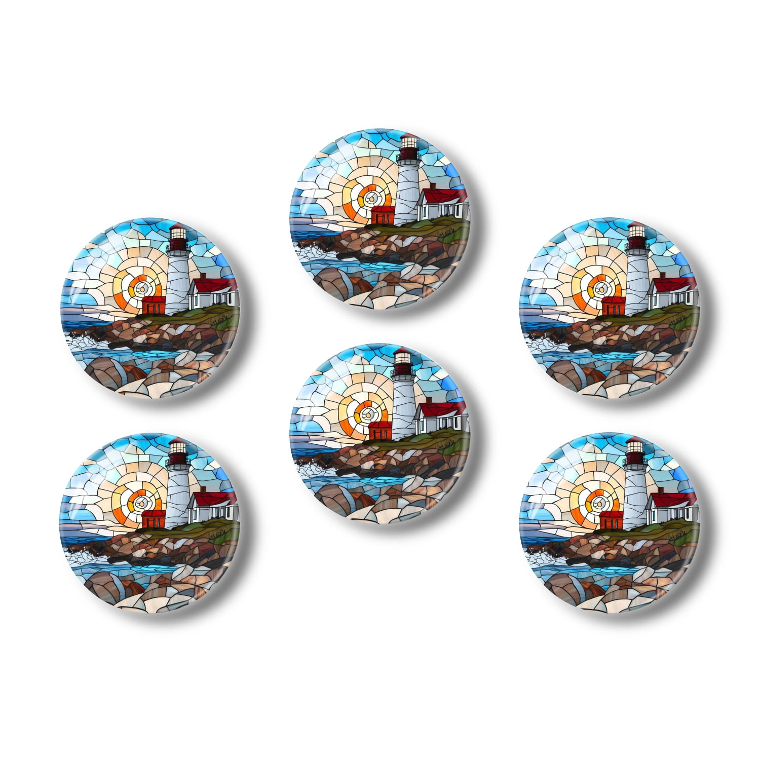 Glass Refrigerator Magnet 6Pcs Magnetic Fridge Sticker,Decor for ...