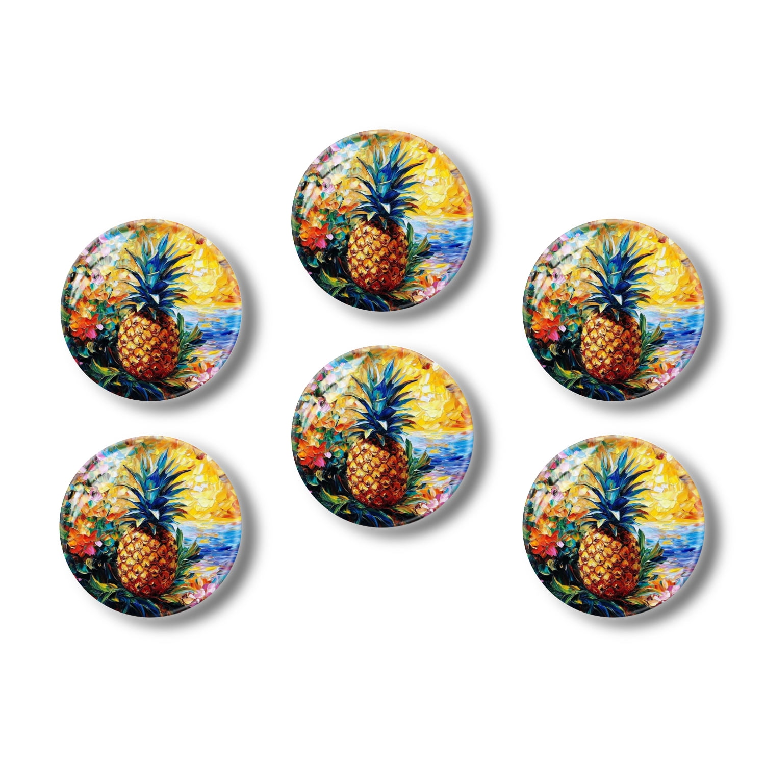 Glass Refrigerator Magnet 6Pcs Magnetic Fridge Sticker,Decor for ...