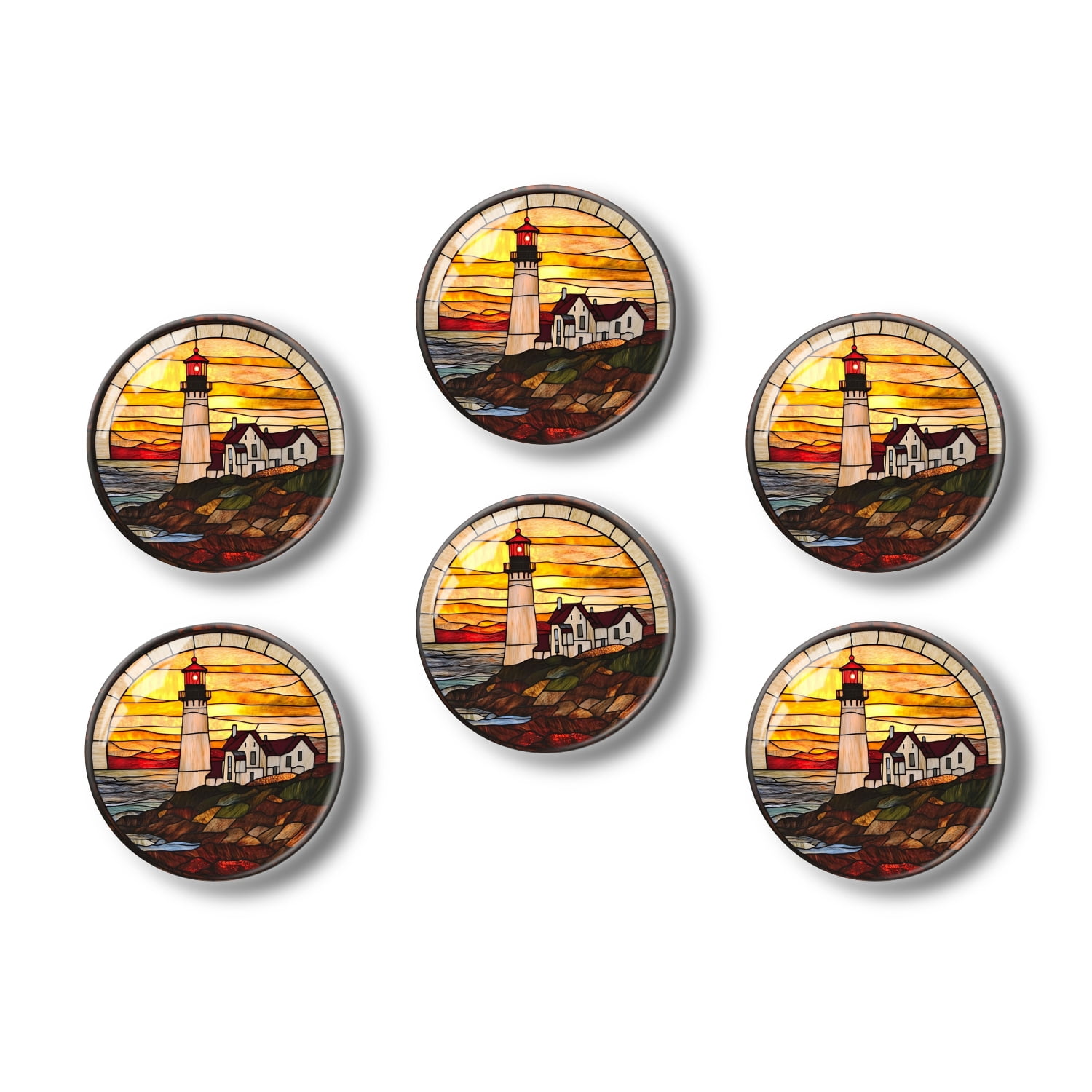 Glass Refrigerator Magnet 6Pcs Magnetic Fridge Sticker,Decor for ...