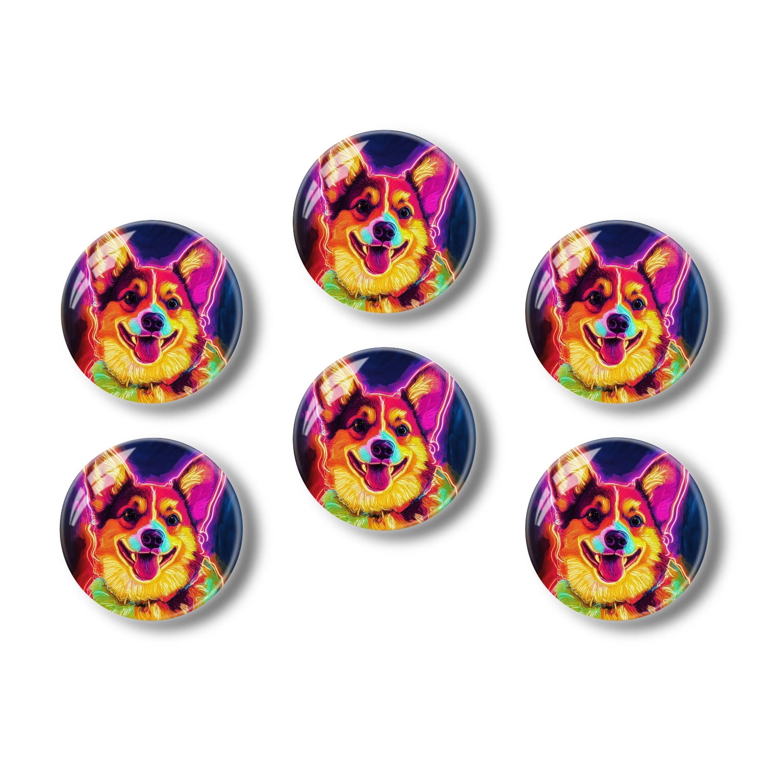 Glass Refrigerator Magnet 6Pcs Magnetic Fridge Sticker,Decor for ...