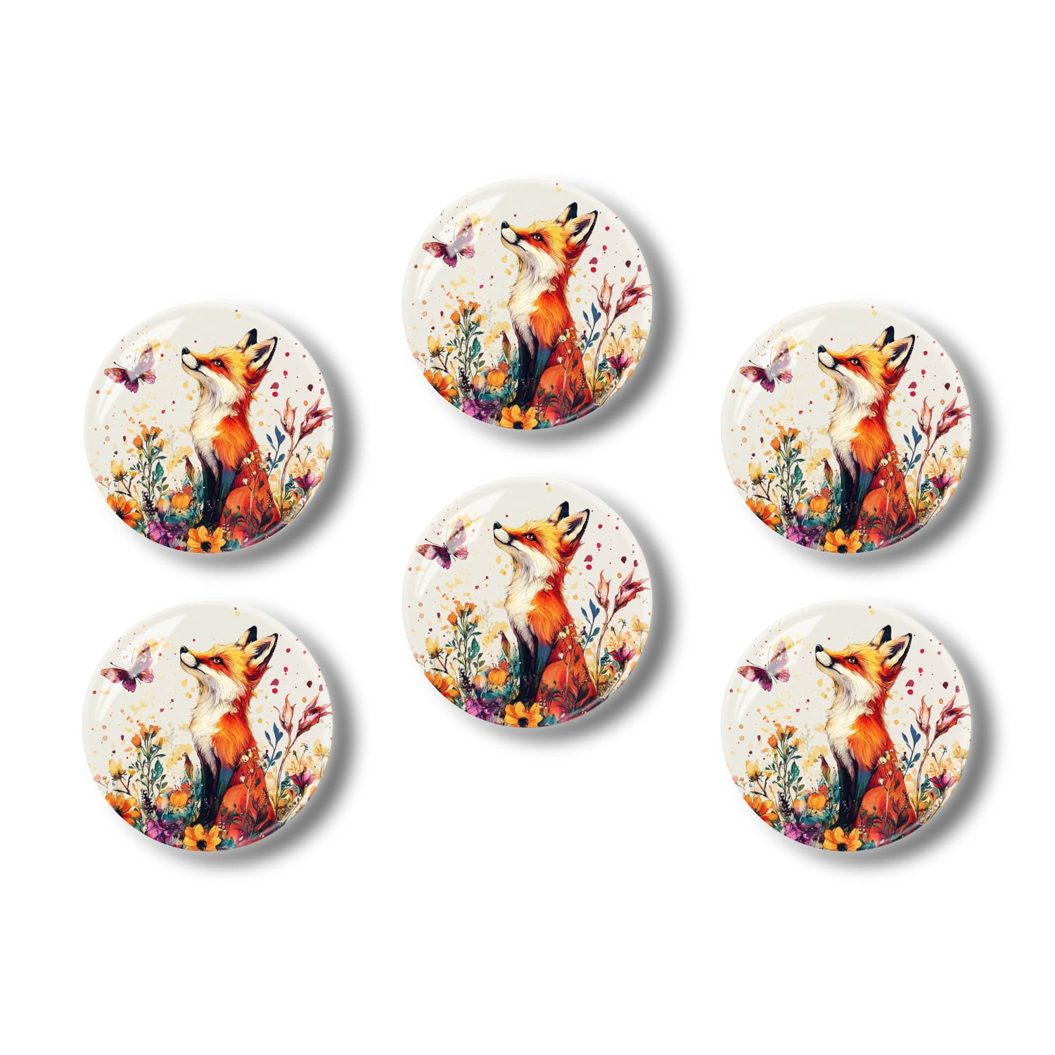 Glass Refrigerator Magnet 6Pcs Magnetic Fridge Sticker,Decor for ...