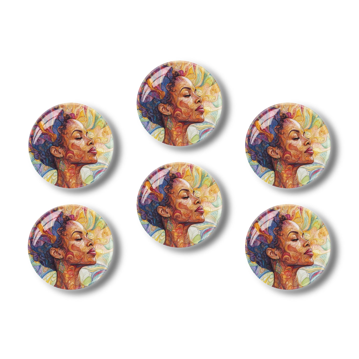 Glass Refrigerator Magnet 6Pcs Magnetic Fridge Sticker,Decor for ...