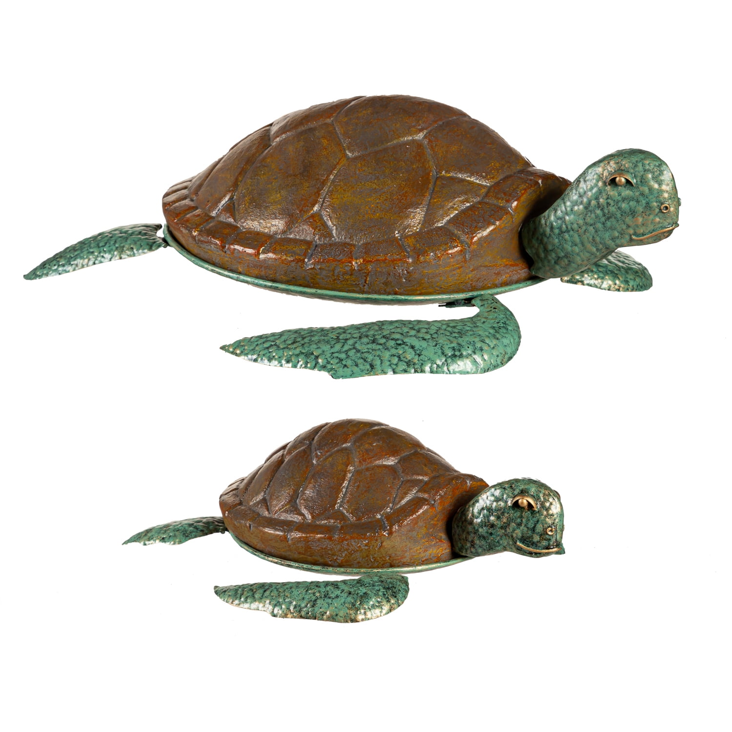 Glass Reinforced Cement Statuary, Green Turtle Set of 2 - Walmart.com