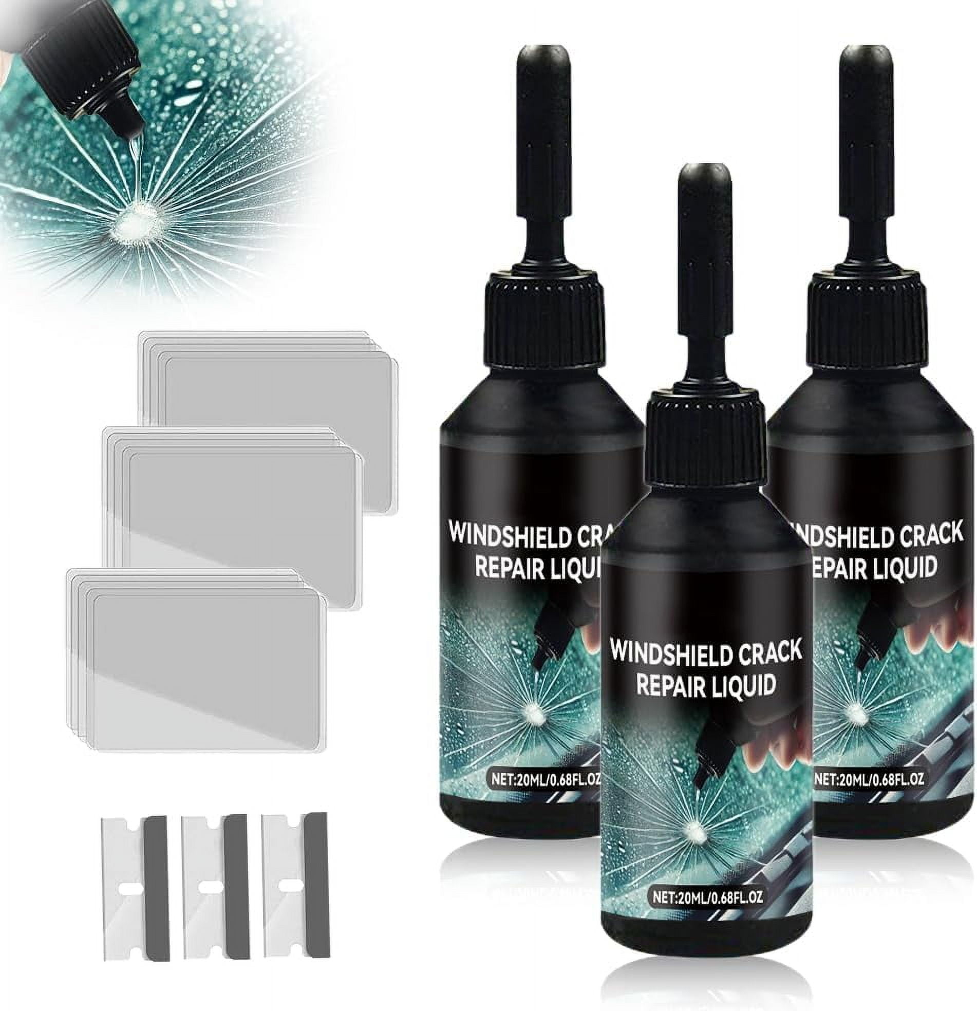 Glass Repair Liquid for Cracks, Upgrade Car Windshield Crack Repair Kit ...