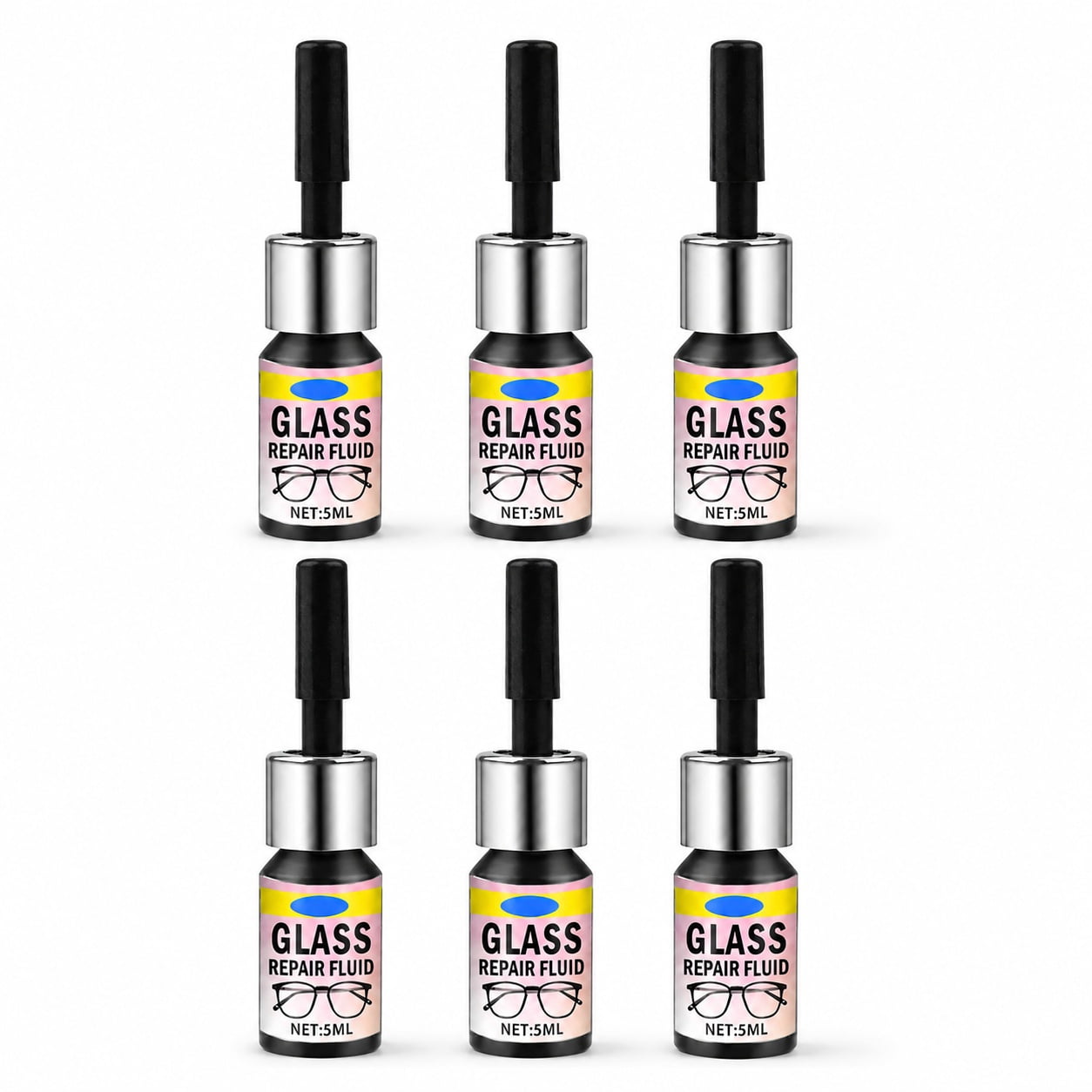 Glass Repair Resin Kits, 6 Pack 0.17 fl oz Crack and Chip Filler for ...