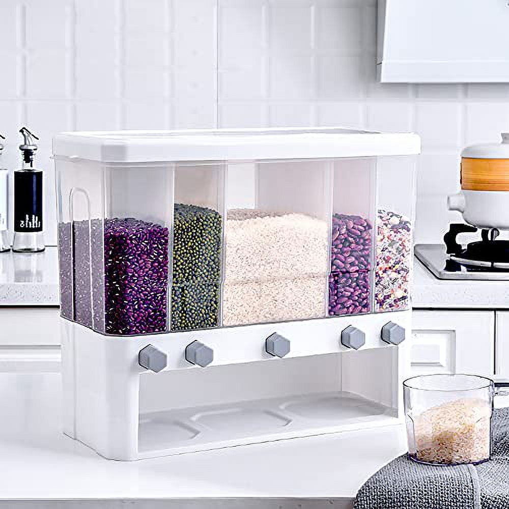 Glass Rice Container Rice Storage Container Rice Dispenser for Black ...