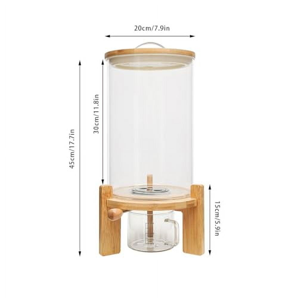 Glass Rice Dispenser, Grain Dispensers Clear Dry Food Storage Container ...