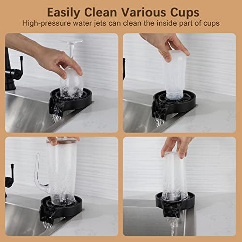 Glass Rinser for Kitchen Sinks, Bottle Cups Washer for Sink Attachment ...
