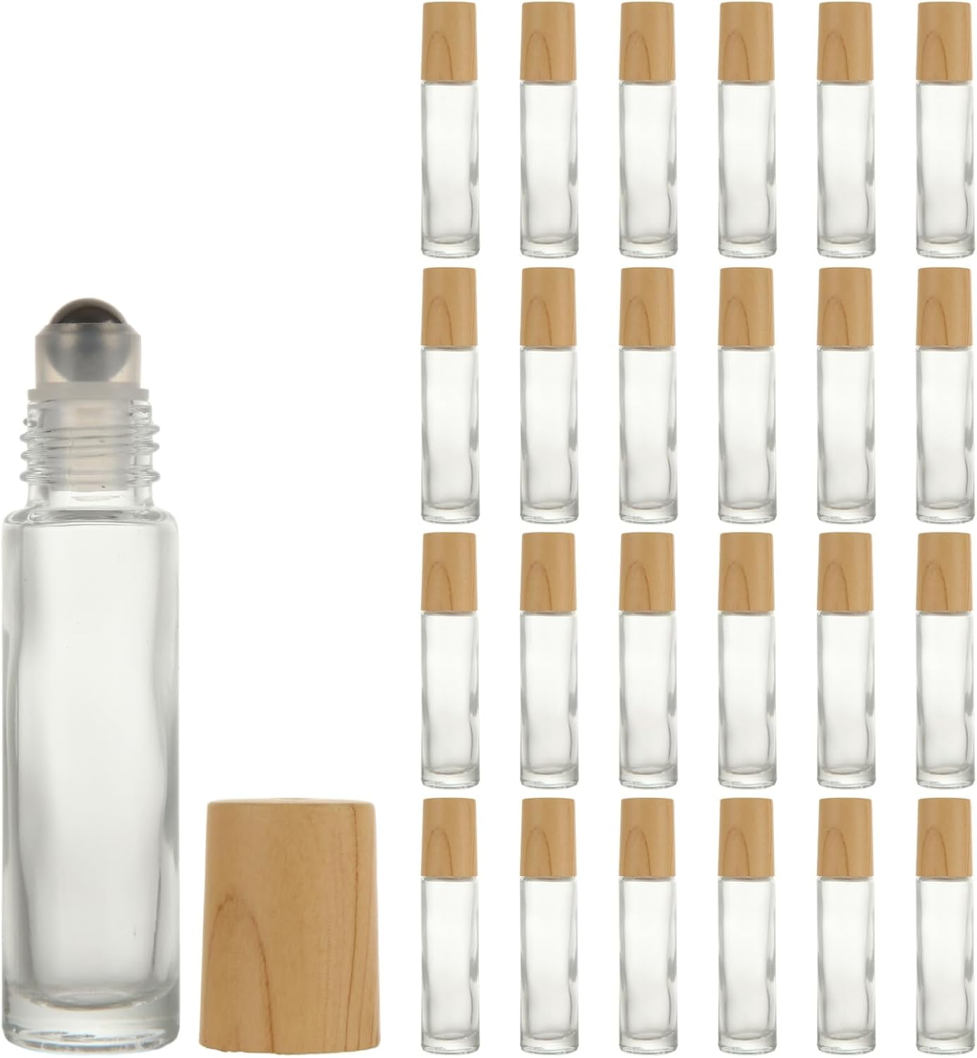 Glass Roll On Bottle for Essential Oils, Perfume Rollerball Empty 10ml ...