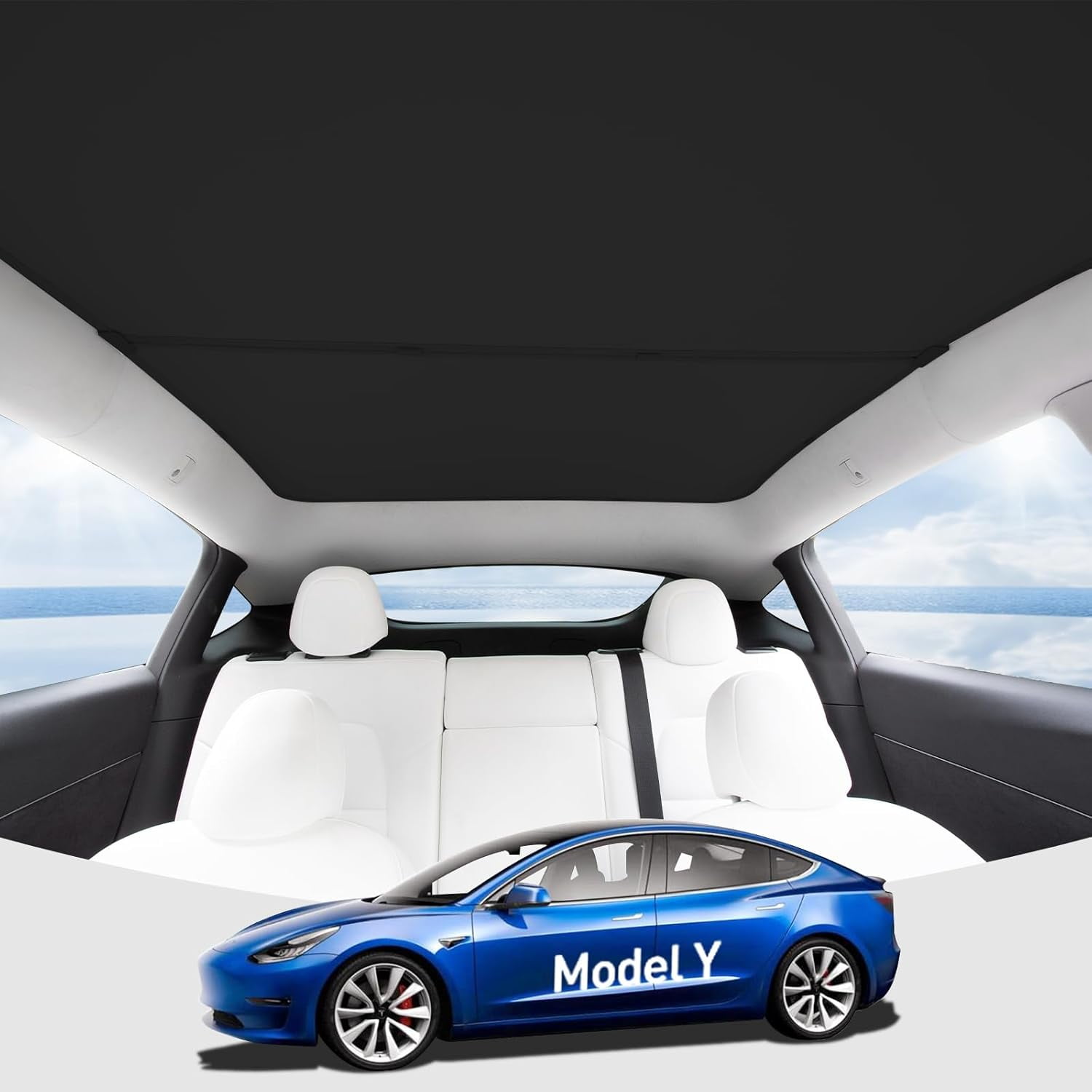 Glass Roof Sunshade for Tesla Model Y 2025-2020, Insulation UV Rays ...