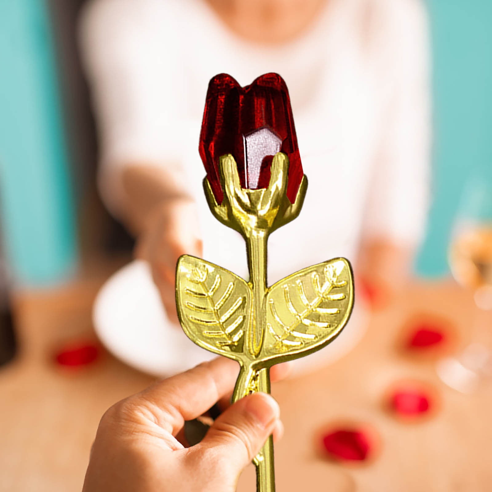 Glass Rose Mini Crystal Flower Artificial Flowers Wedding Party Gift ...