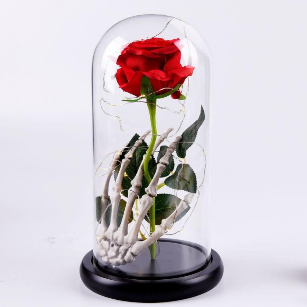 Glass Rose Red Rose,Best Gift for Mom,Rose with Light Enchanted Silk ...