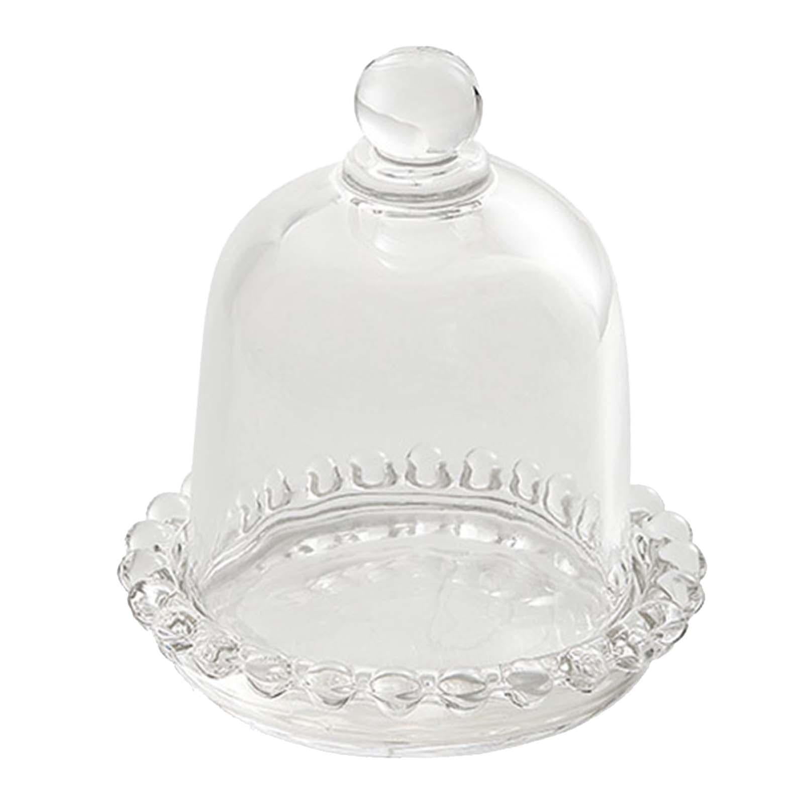 Glass Round Cake Stand with Cover Serving Platter Clear Dessert Serving ...