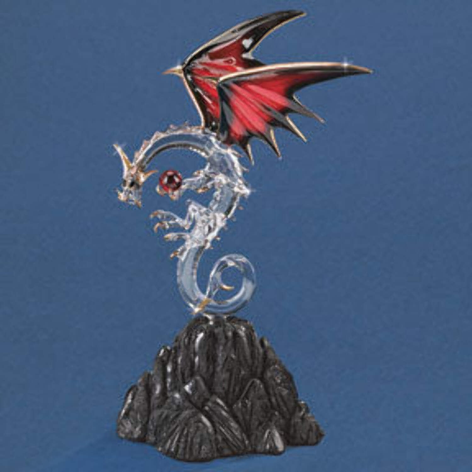Glass Ruby Crystal Dragon Figurine - Walmart.com