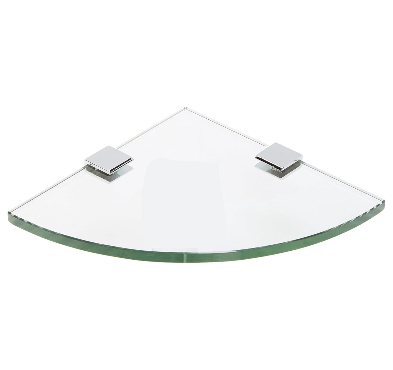 Glass SQ6QR-CR Quarter Round Glass Shower Shelf with Square Clamp ...