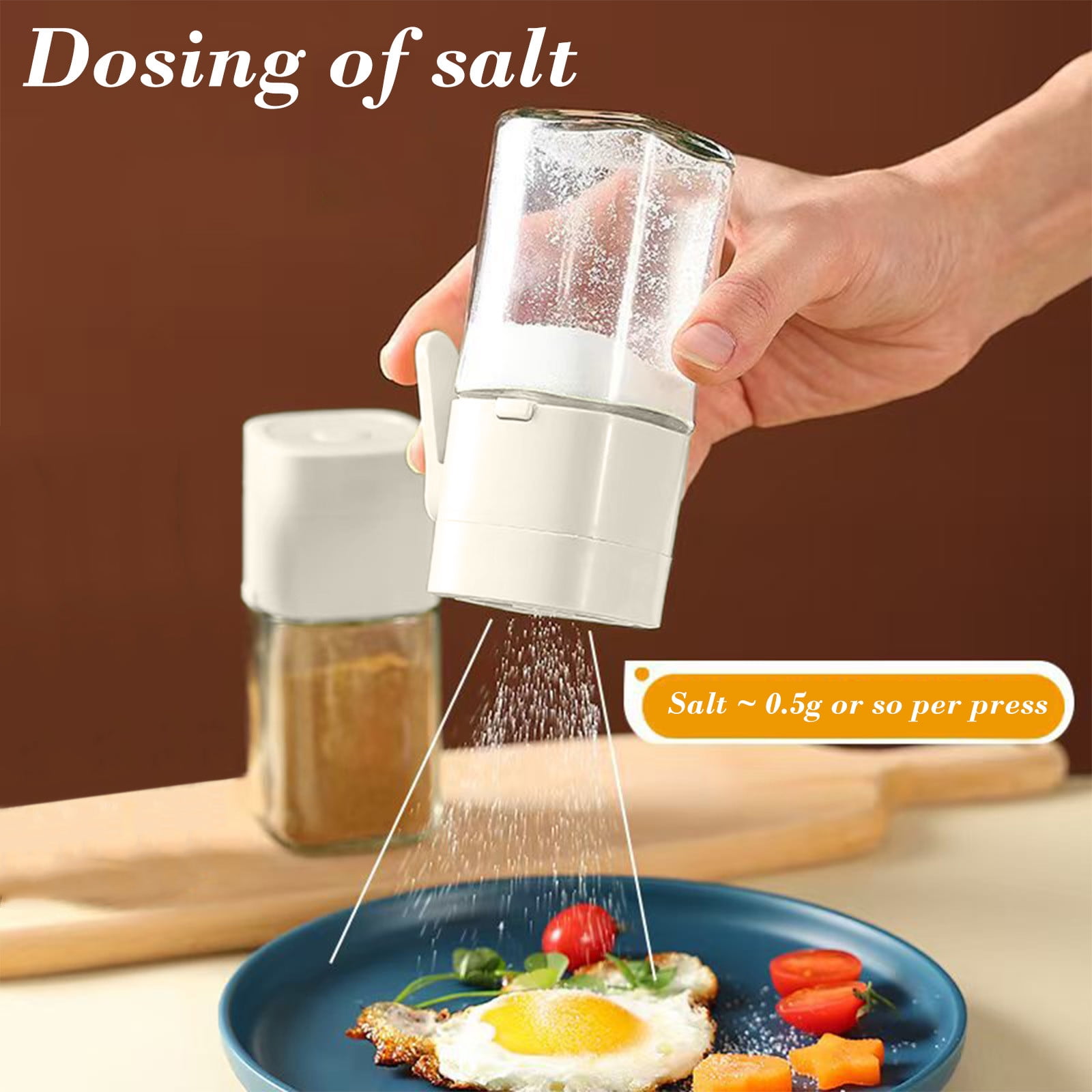 Glass Salt and Pepper Shaker with Adjustable Dispenser - Square ...