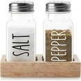 Glass Salt and Pepper Shakers with Holder - General Clear Salt and ...